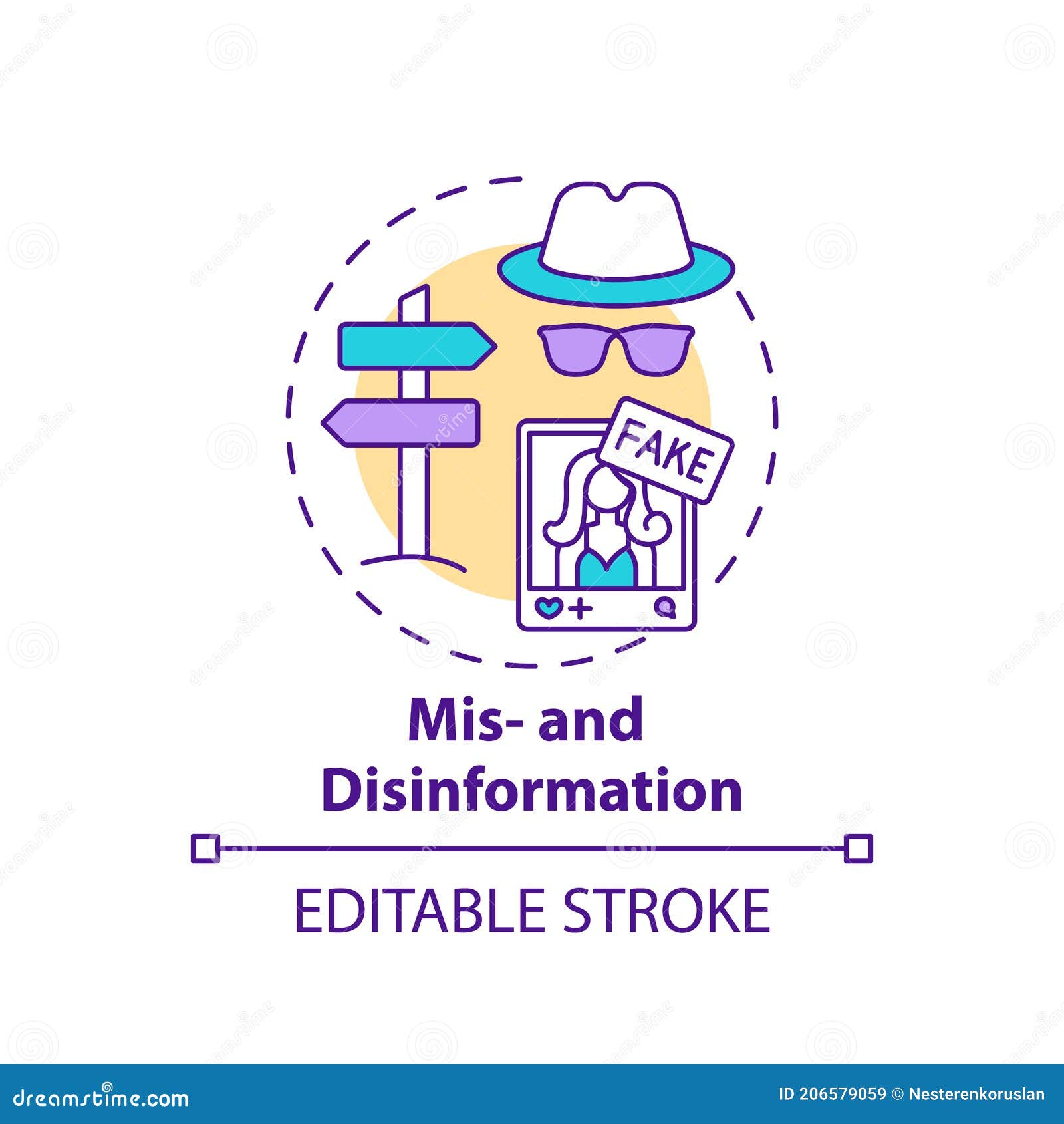 Misinformation and Disinformation Concept Icon Stock Illustration ...