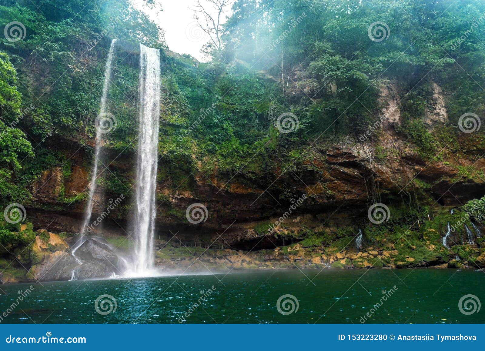 The Misol Ha Waterfall, Located in Palenque. Mexico Stock Photo - Image ...