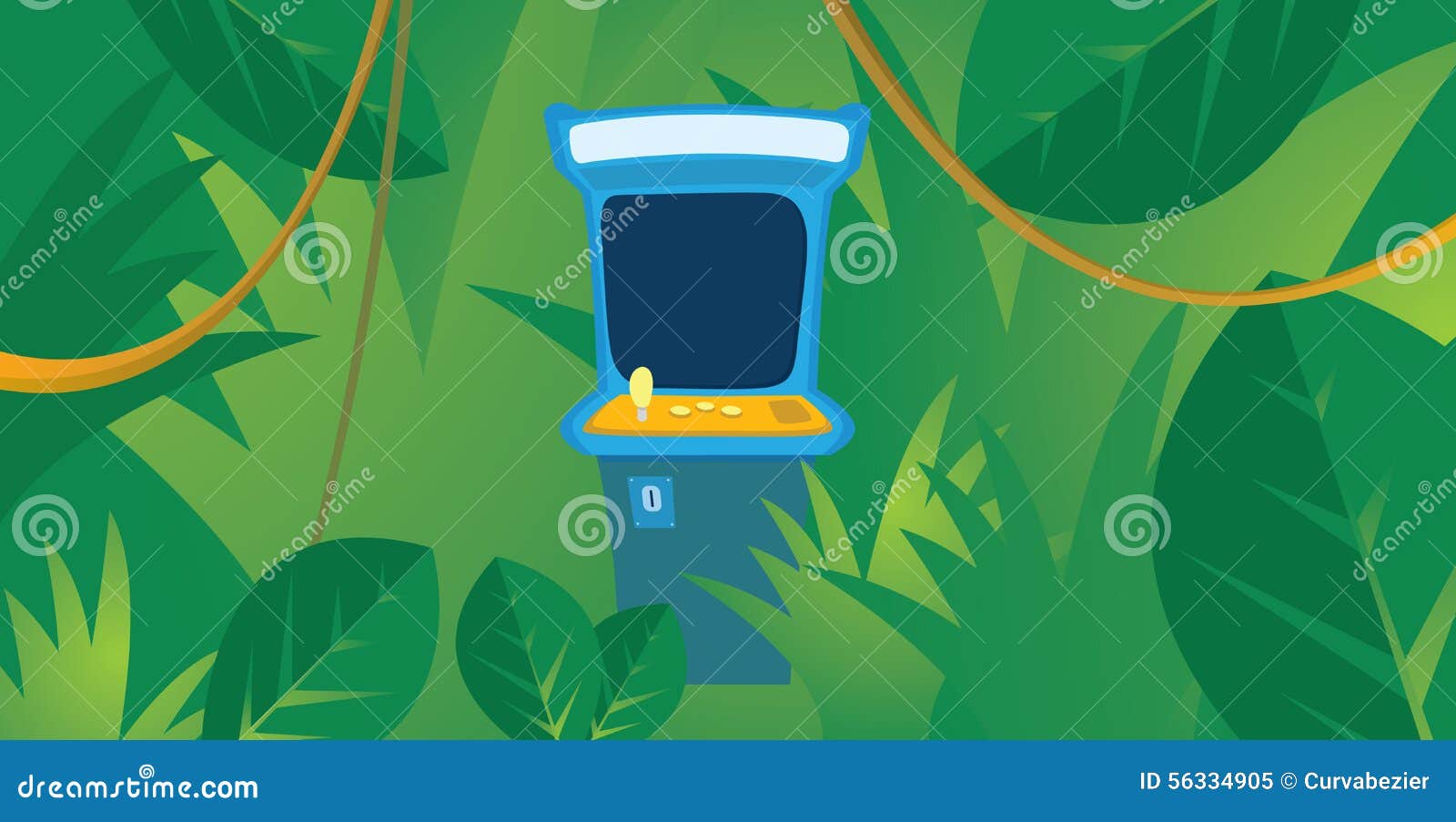 Misplaced Arcade Machine Hiding in the Jungle Stock Vector ...