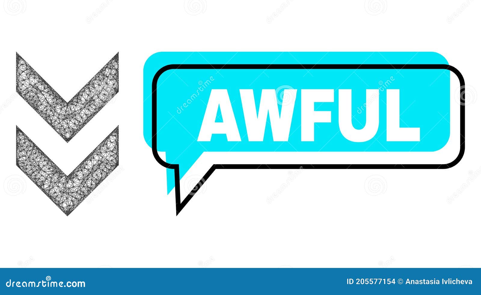 Misplaced Awful Conversation Bubble and Net Shift Down Icon Stock ...