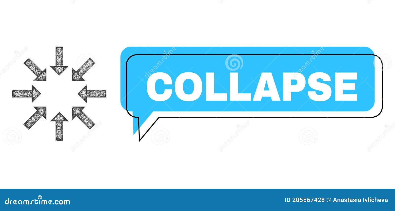 Misplaced Collapse Message Frame and Net Mesh Collapse Arrows Icon ...