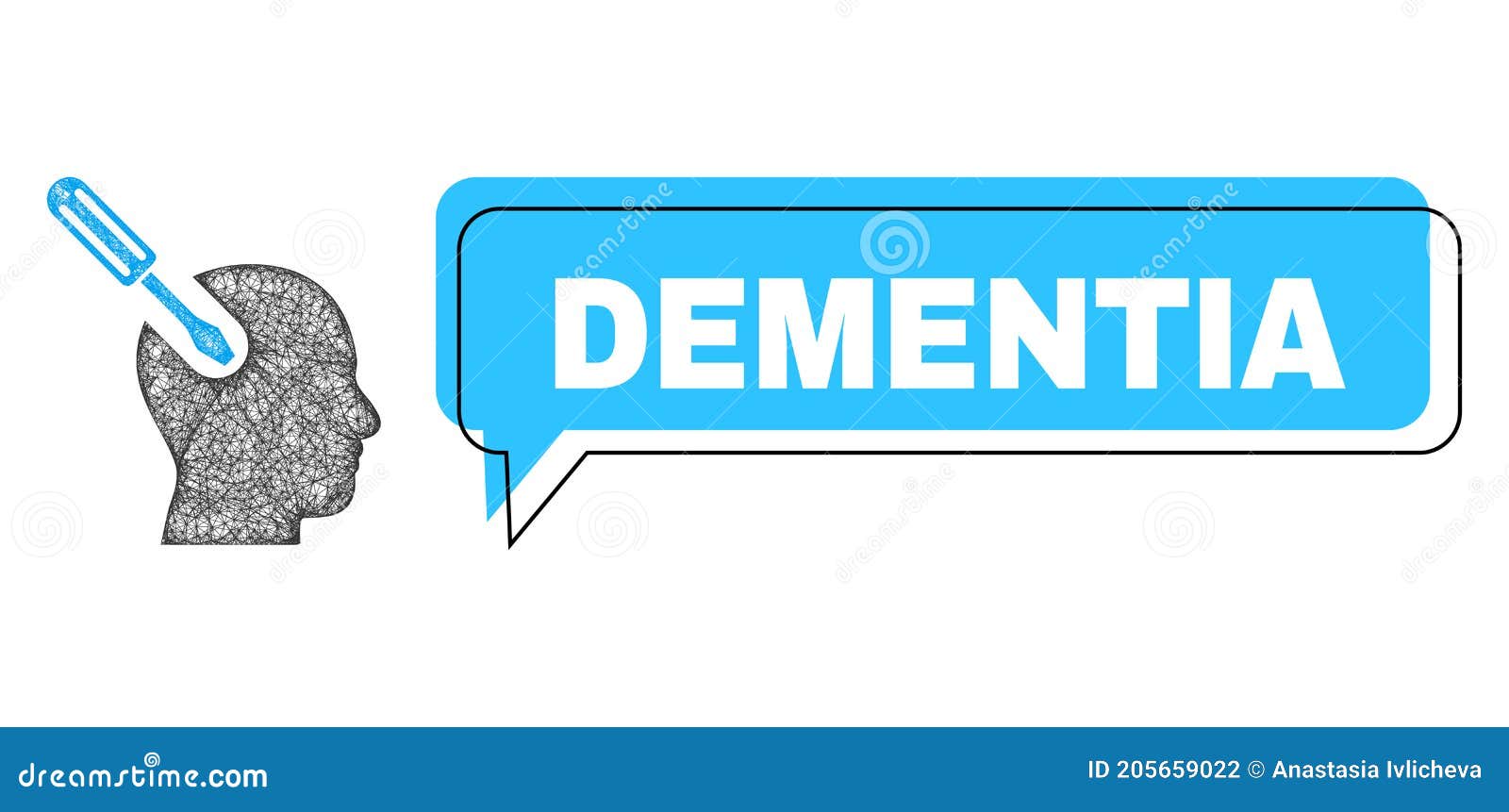 Misplaced Dementia Speech Cloud and Network Brain Tool Icon Stock ...