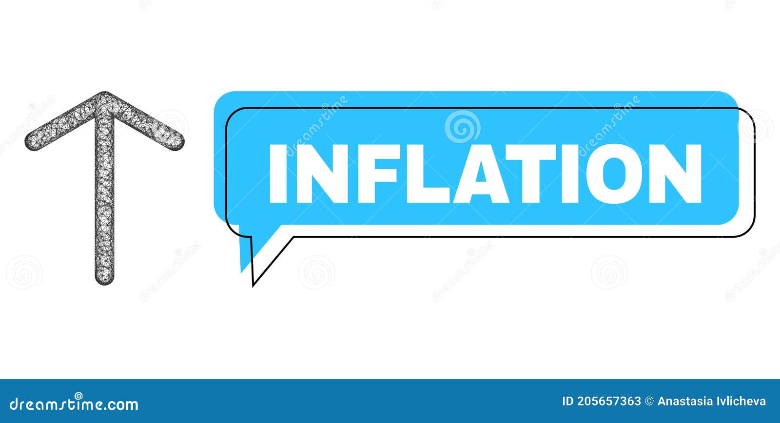 Misplaced Inflation Speech Cloud and Net Arrow Up Icon Stock Vector ...
