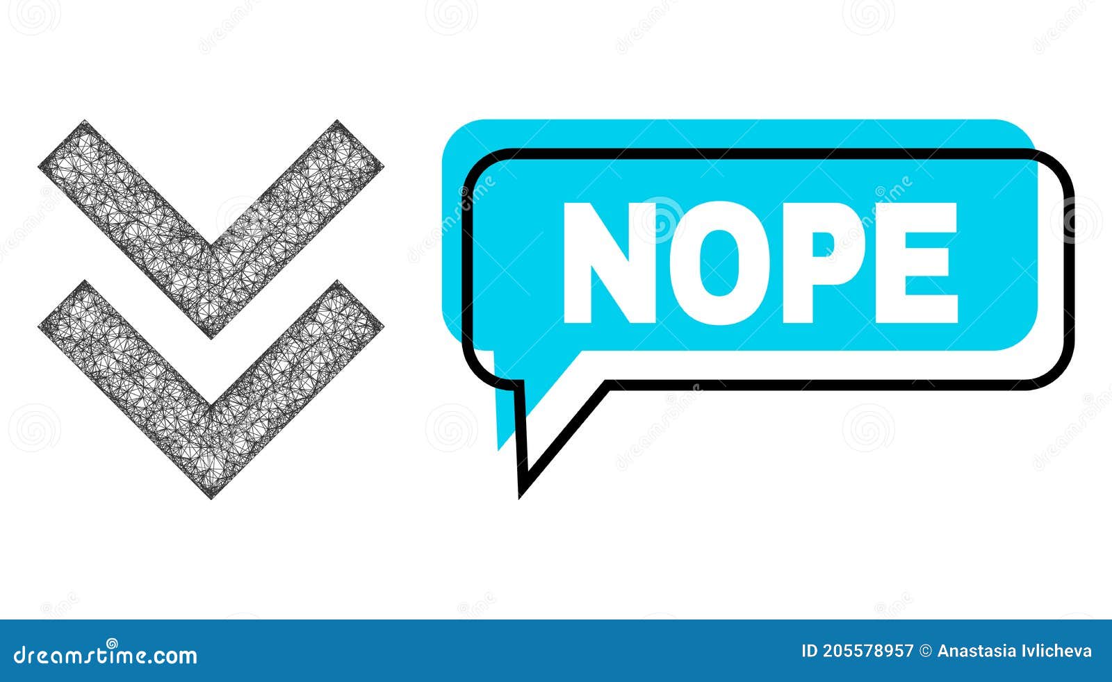 Misplaced Nope Chat Bubble and Net Mesh Shift Down Icon Stock Vector ...