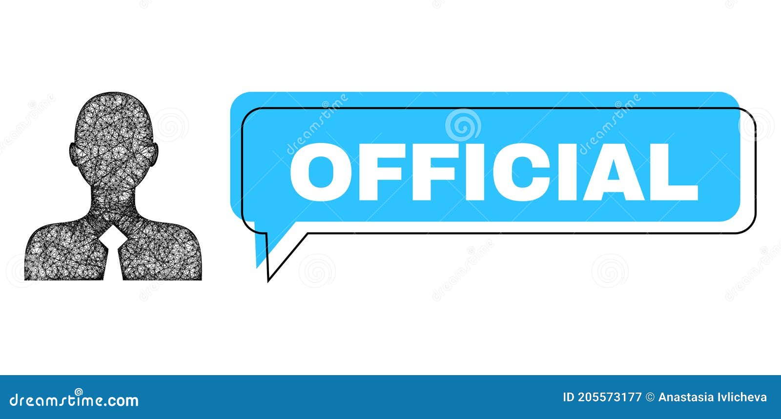 Misplaced Official Message Bubble and Net Official Person Icon Stock ...