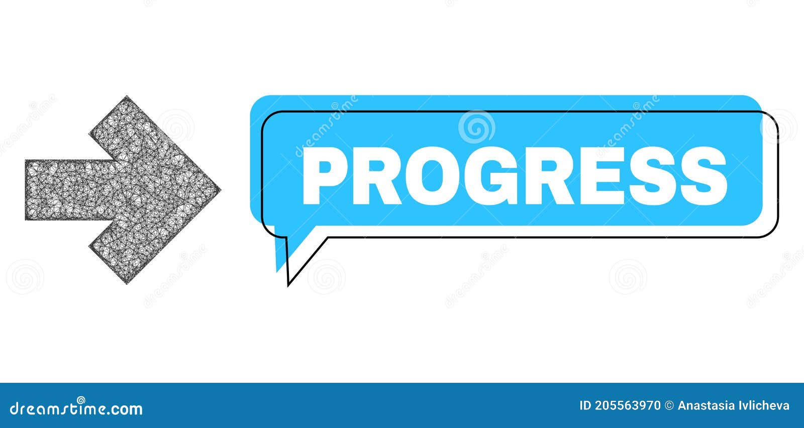 Misplaced Progress Speech Balloon and Network Arrow Right Icon Stock ...