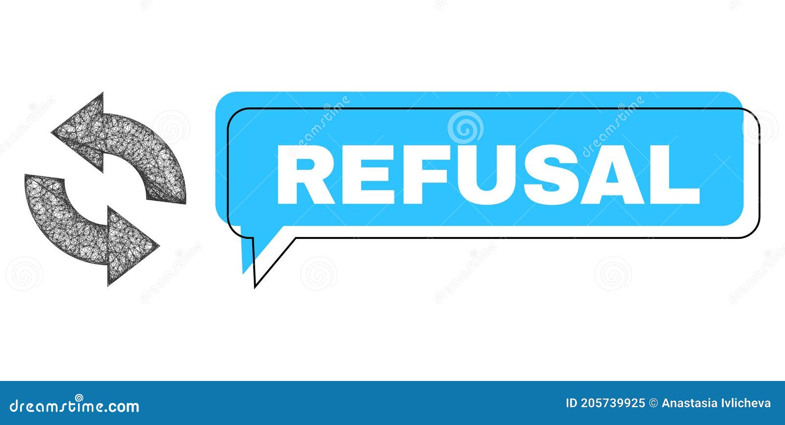 Misplaced Refusal Chat Frame and Hatched Refresh Icon Stock Vector ...