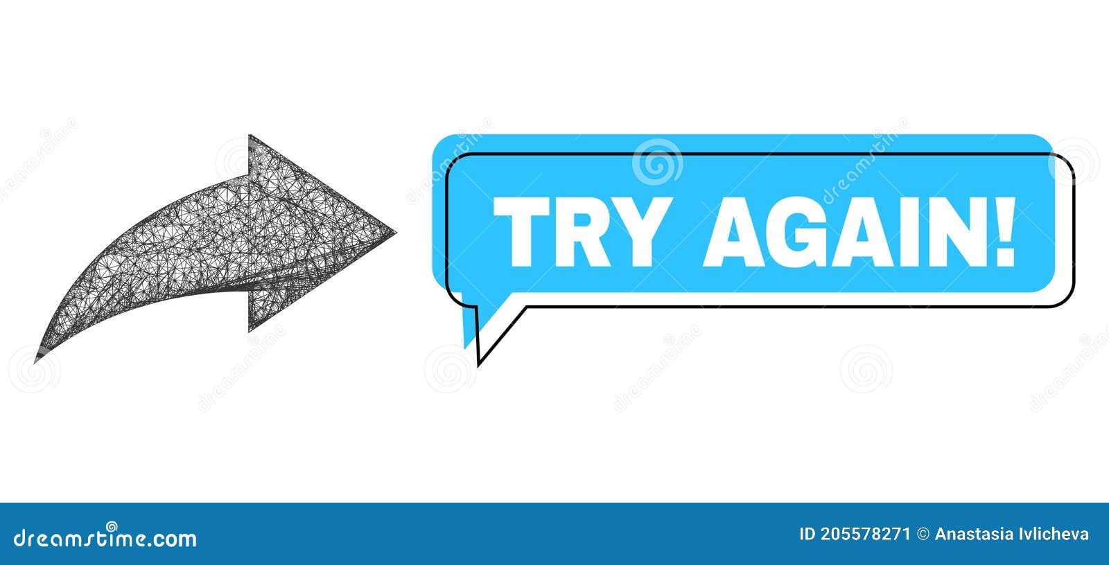 Misplaced Try Again! Chat Cloud and Linear Redo Icon Stock Vector ...