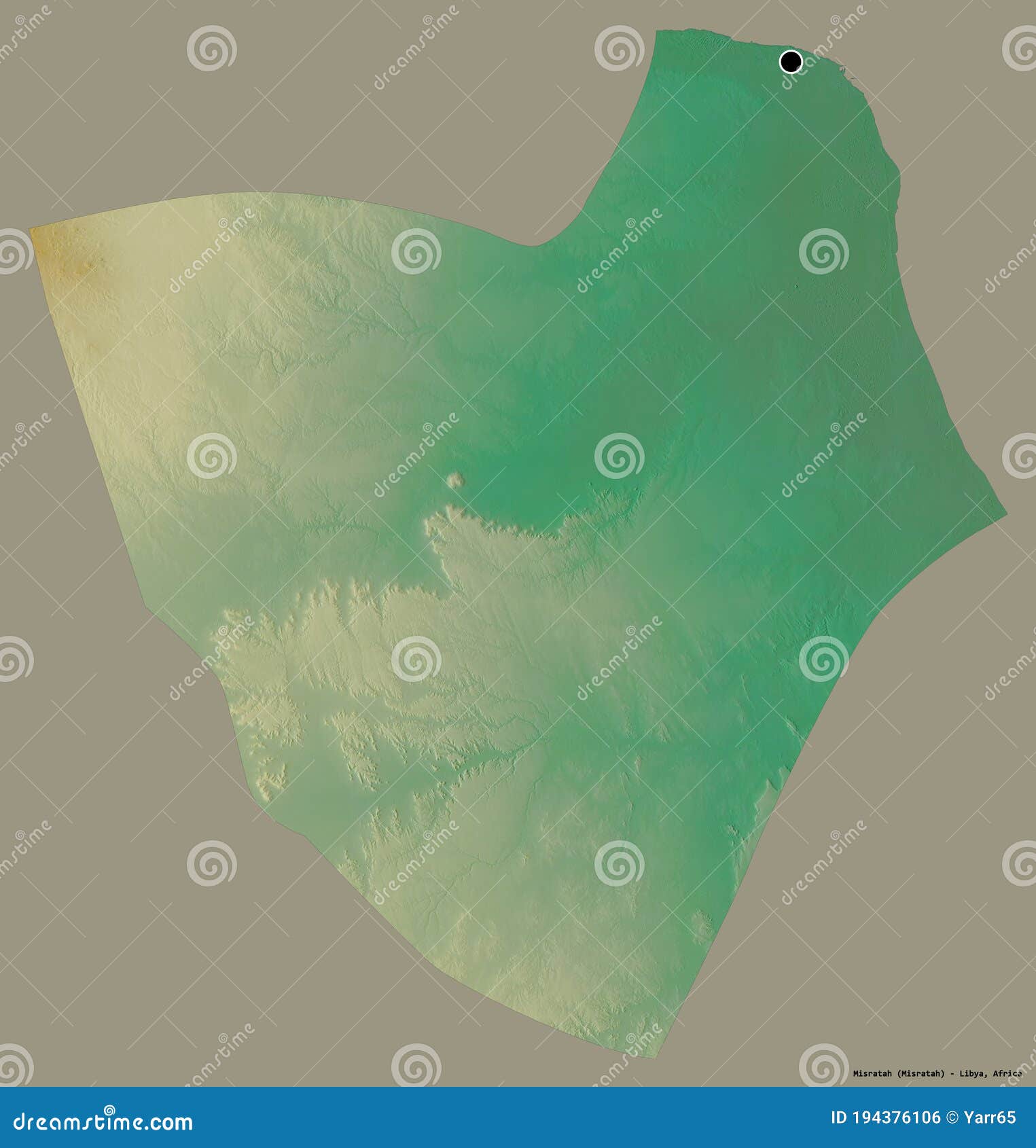 Misratah, District of Libya, on Solid. Relief Stock Illustration ...