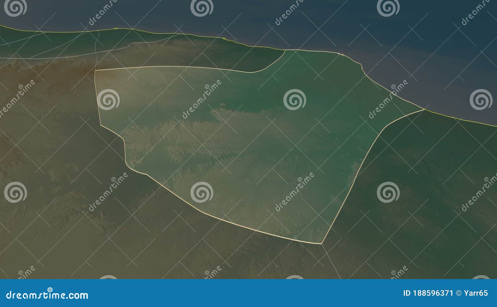 Misratah, Libya - Outlined. Relief Stock Illustration - Illustration of ...