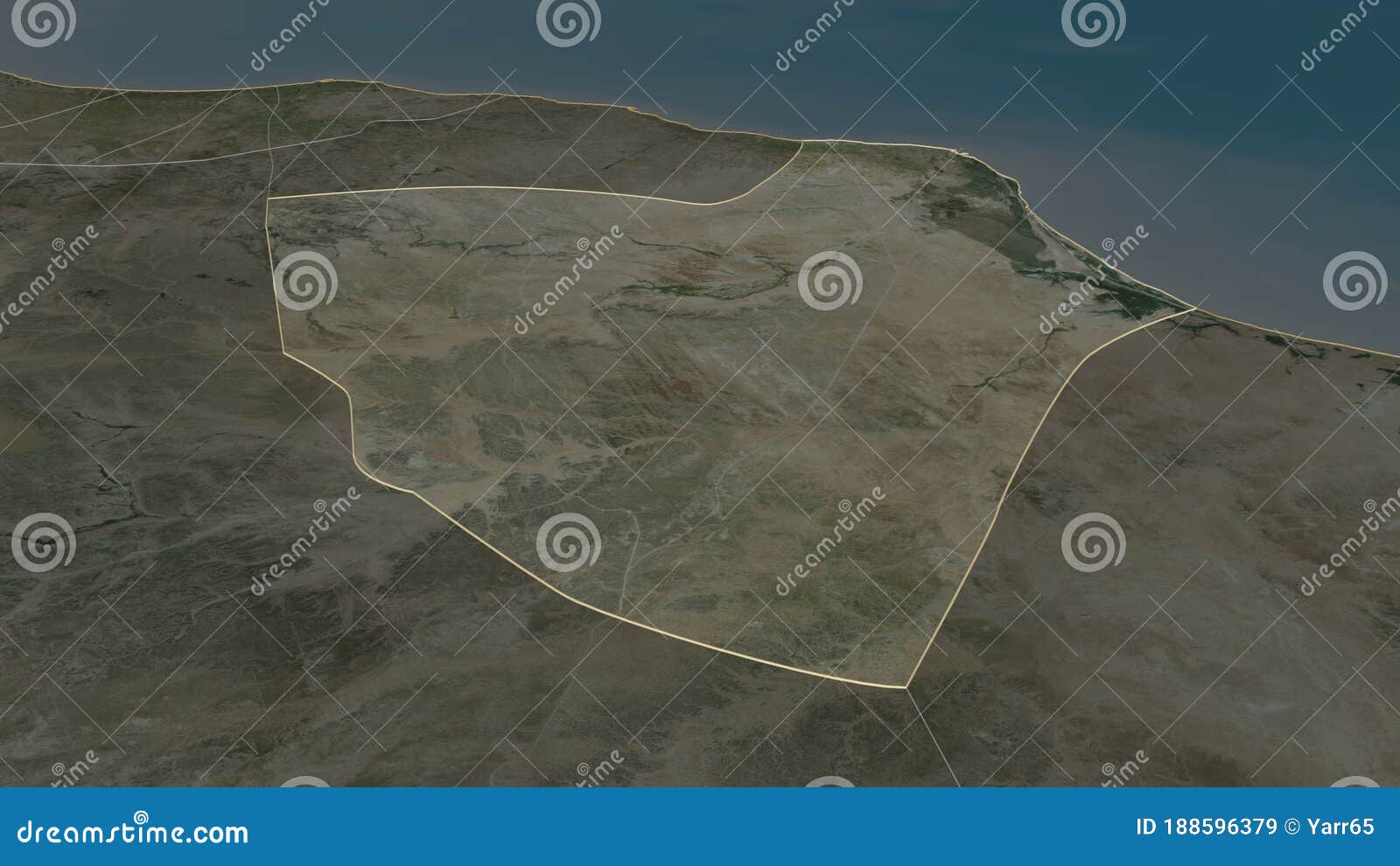 Misratah, Libya - Outlined. Satellite Stock Illustration - Illustration ...