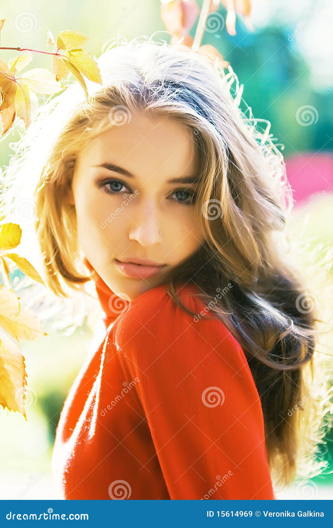 Miss autumn stock image. Image of hand, elegance, face - 15614969