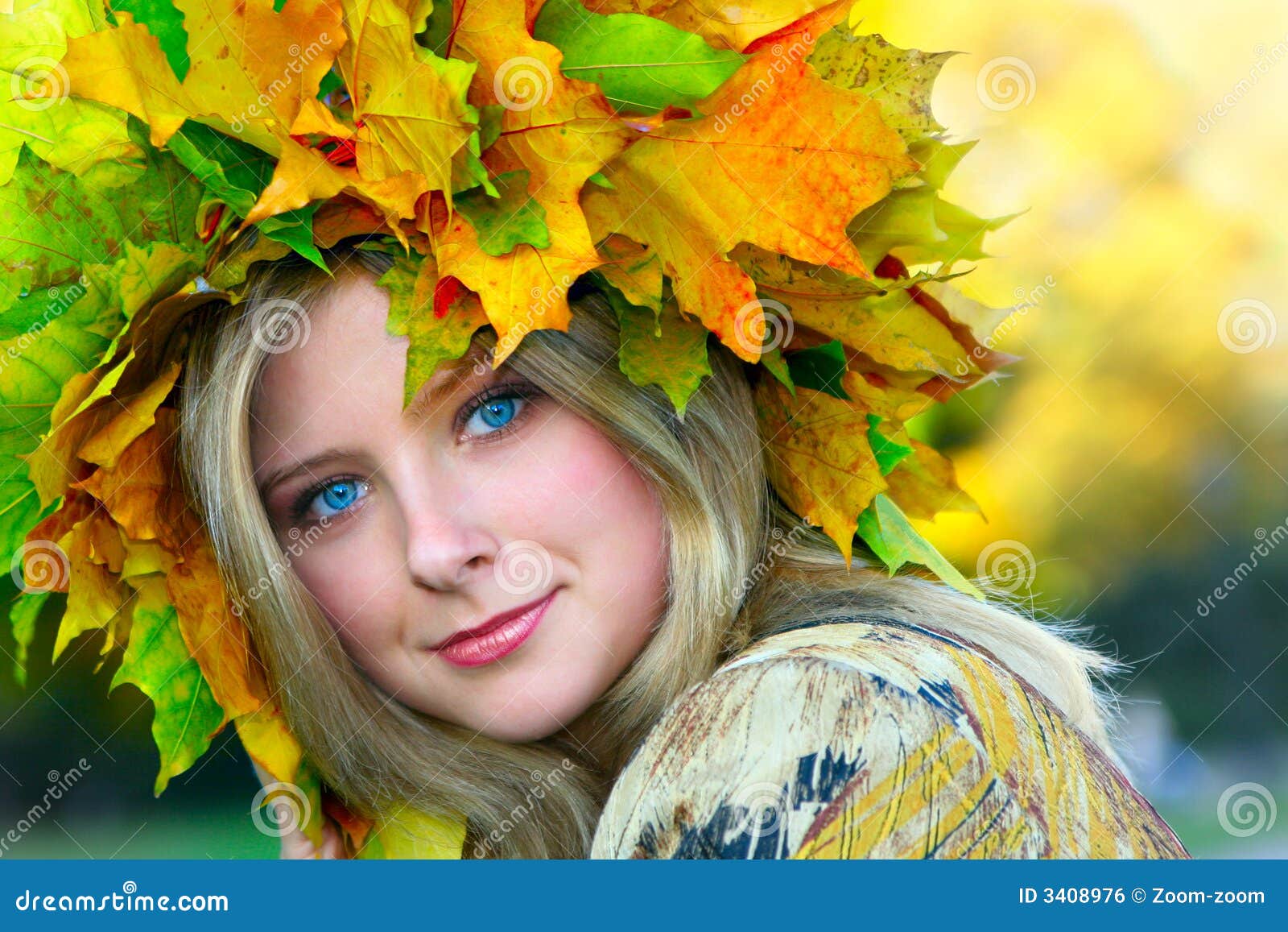Miss Autumn stock photo. Image of lond, diadem, look, autumn - 3408976