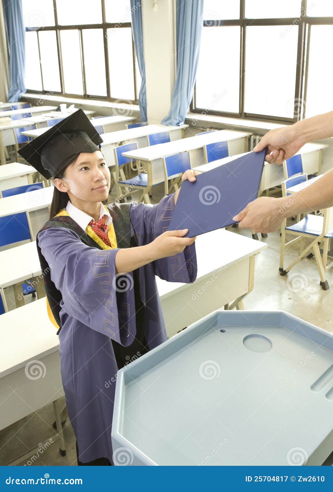 A Miss Graduate and Certificate Stock Image - Image of receive ...