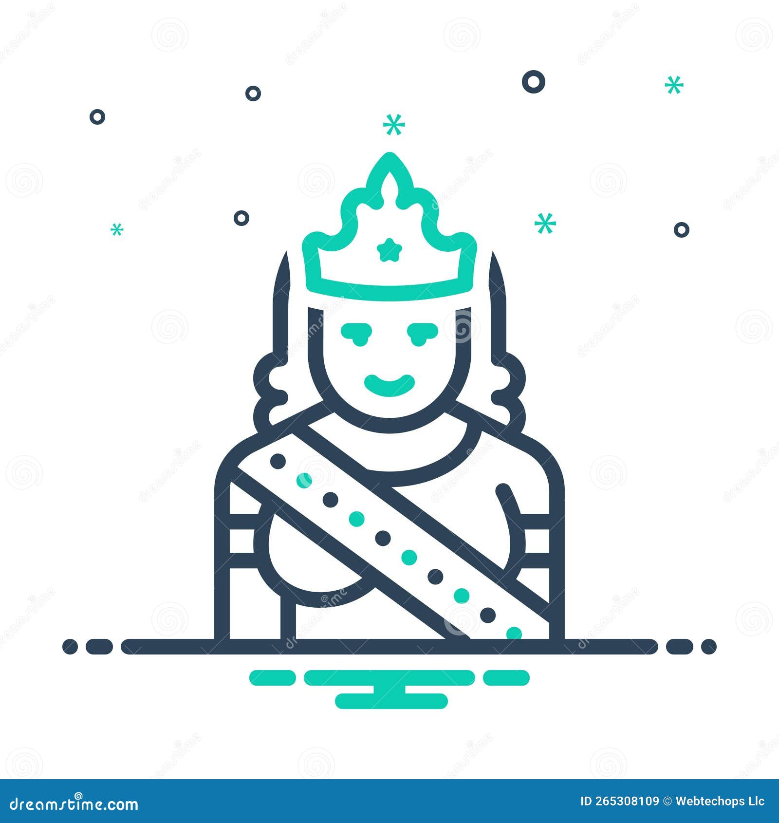 Mix Icon for Miss, Queen and India Stock Vector - Illustration of ...