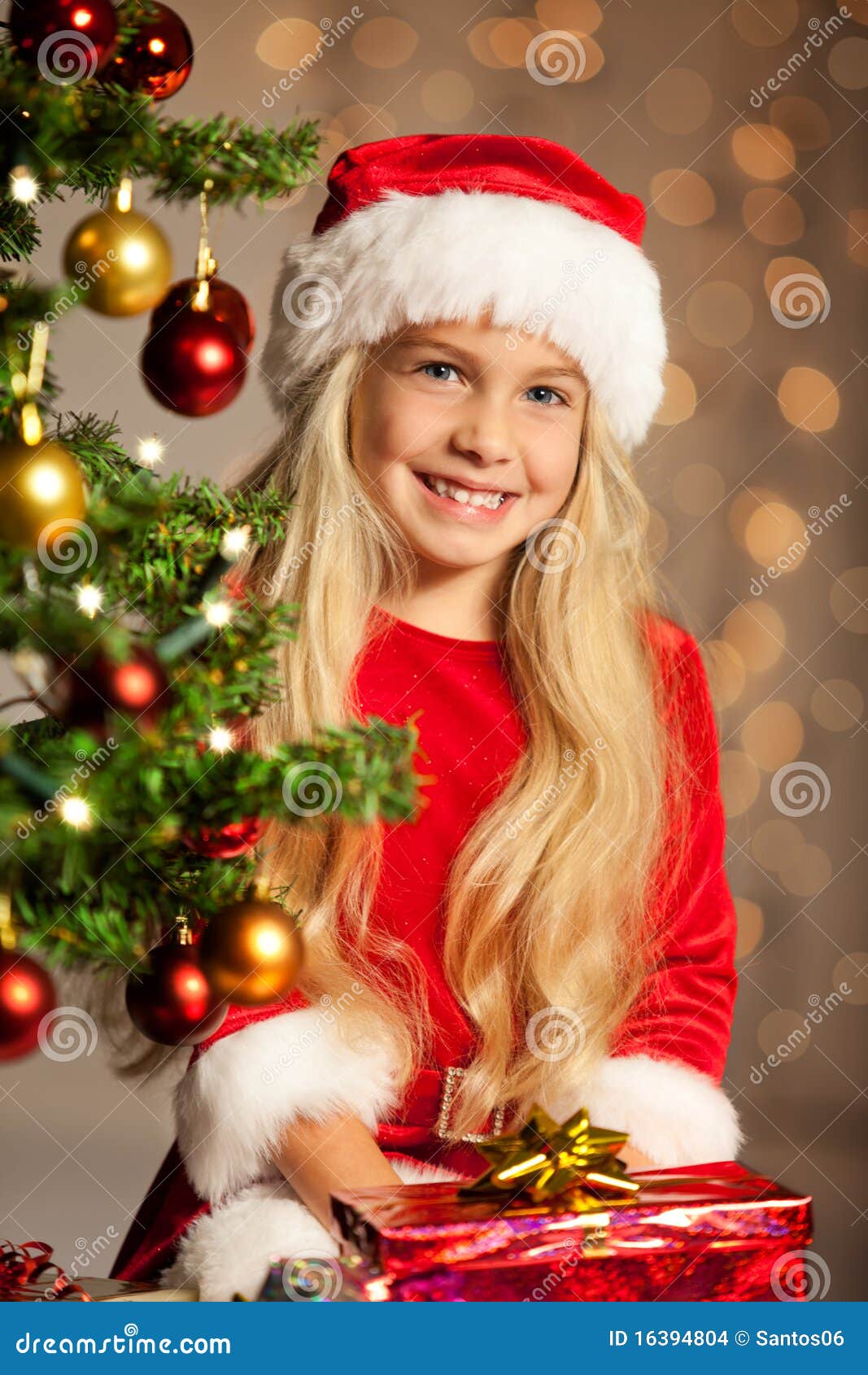 Miss santa smiling stock photo. Image of background, happiness - 16394804