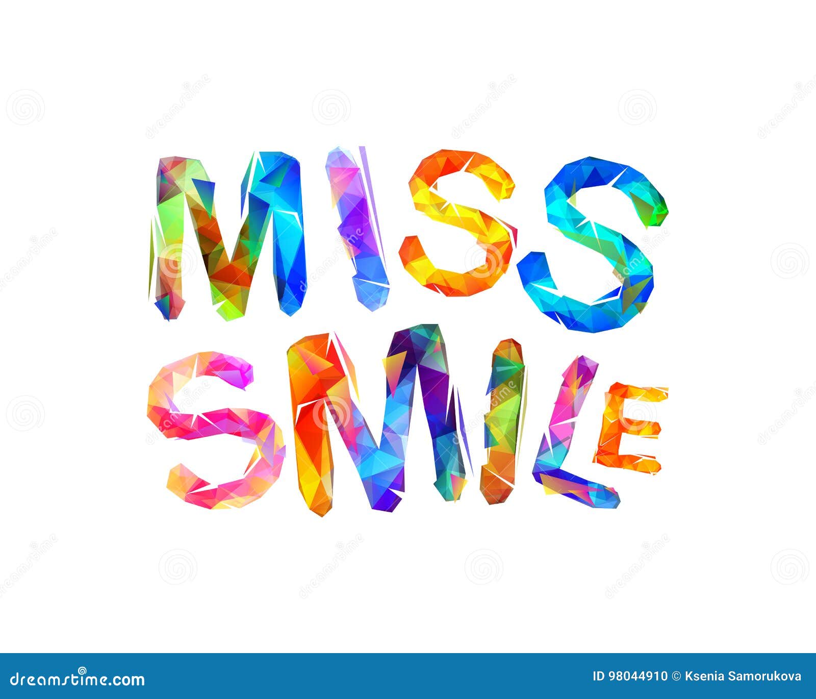Miss Smile. Vector Triangular Letters Stock Vector - Illustration of ...