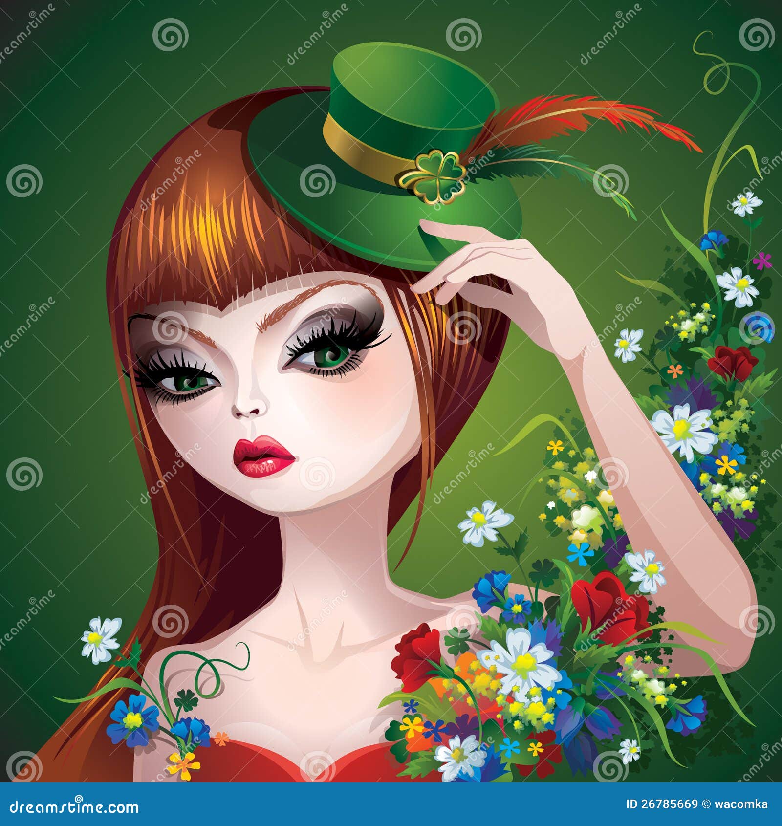 Miss St Patrick stock illustration. Illustration of spring - 26785669