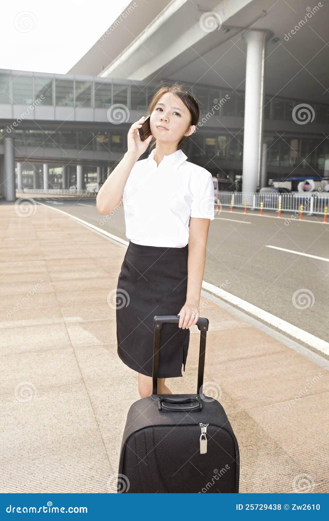 A miss staff is calling stock photo. Image of phone, outdoor - 25729438