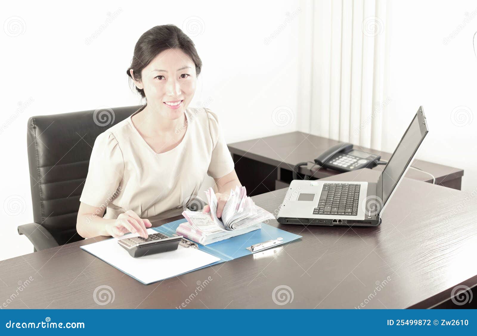 A miss staff is working stock photo. Image of list, calculater - 25499872