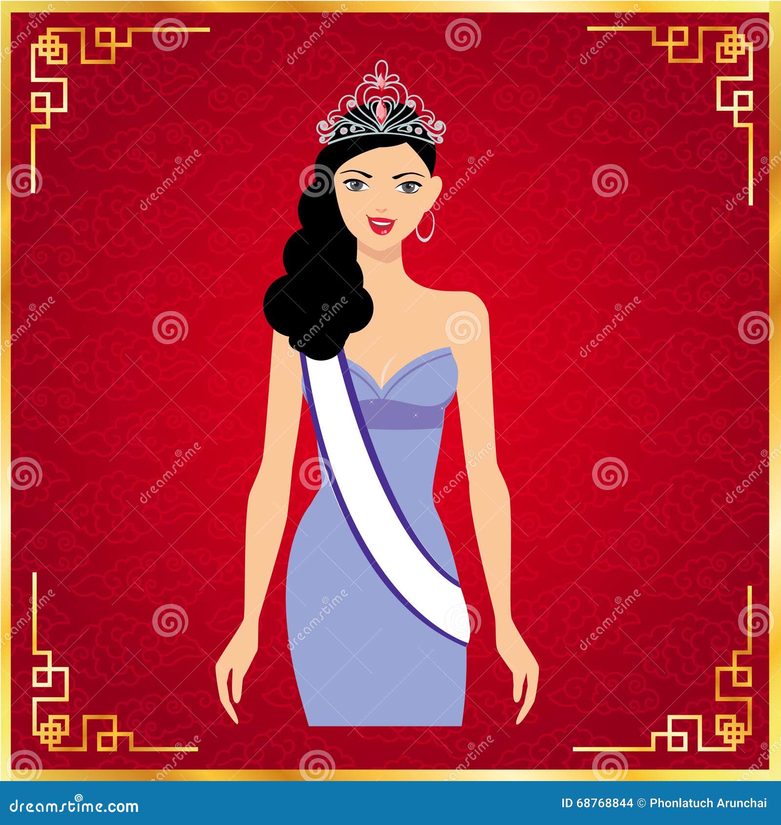 Miss Universe and Red Background,vector Design Stock Vector ...