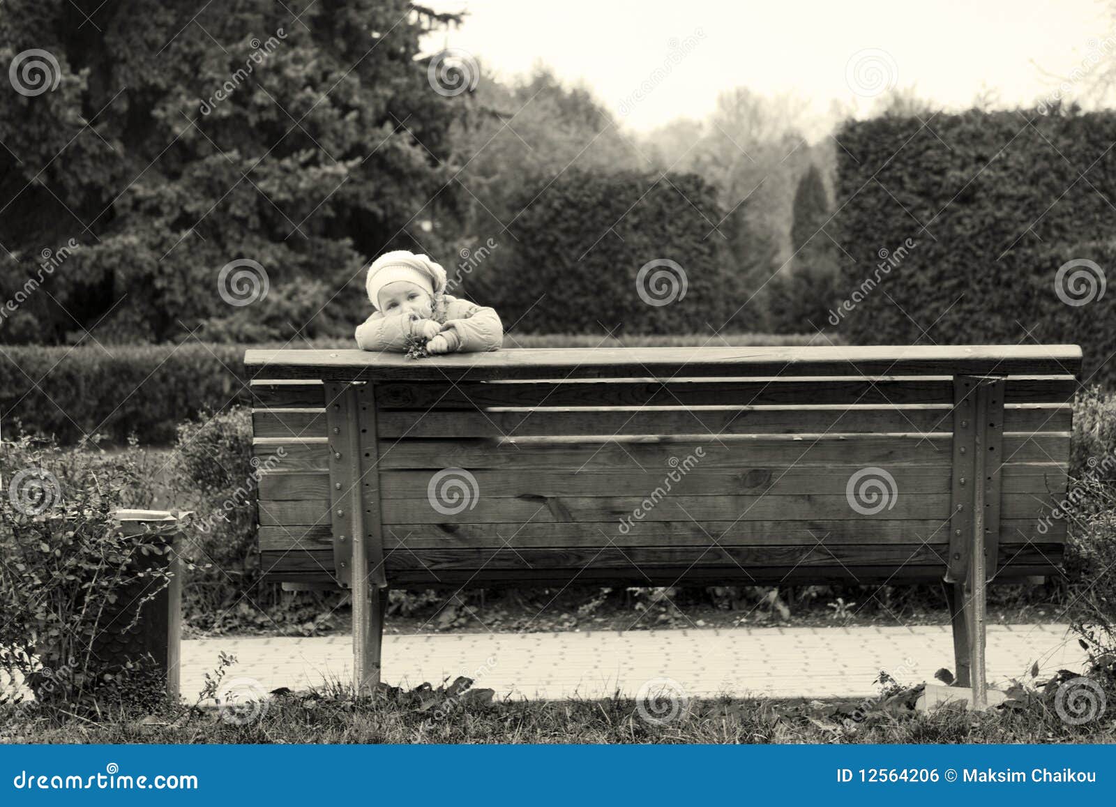 Miss You stock photo. Image of toned, park, bench, baby - 12564206