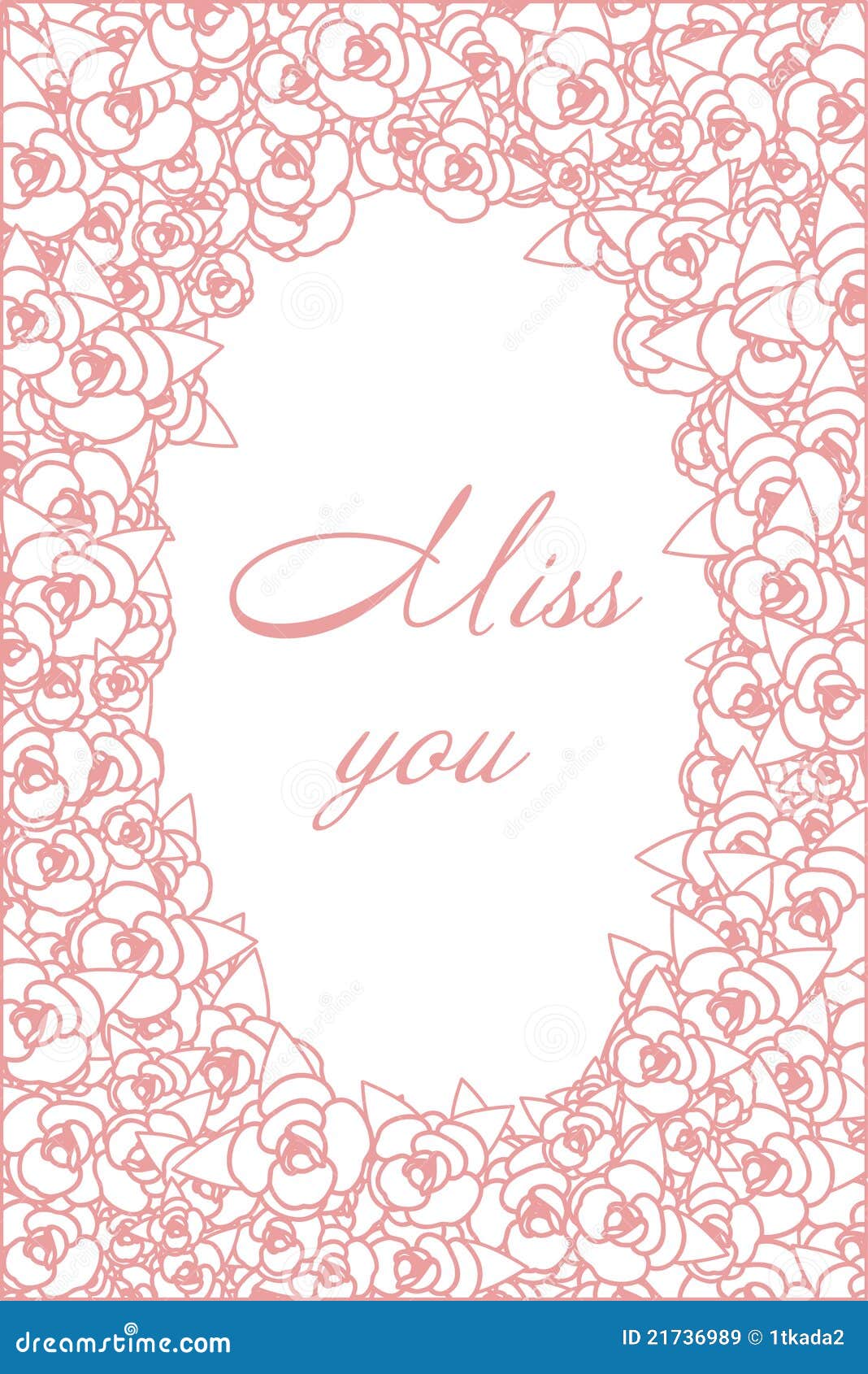Miss you stock vector. Illustration of love, flower, ornament - 21736989