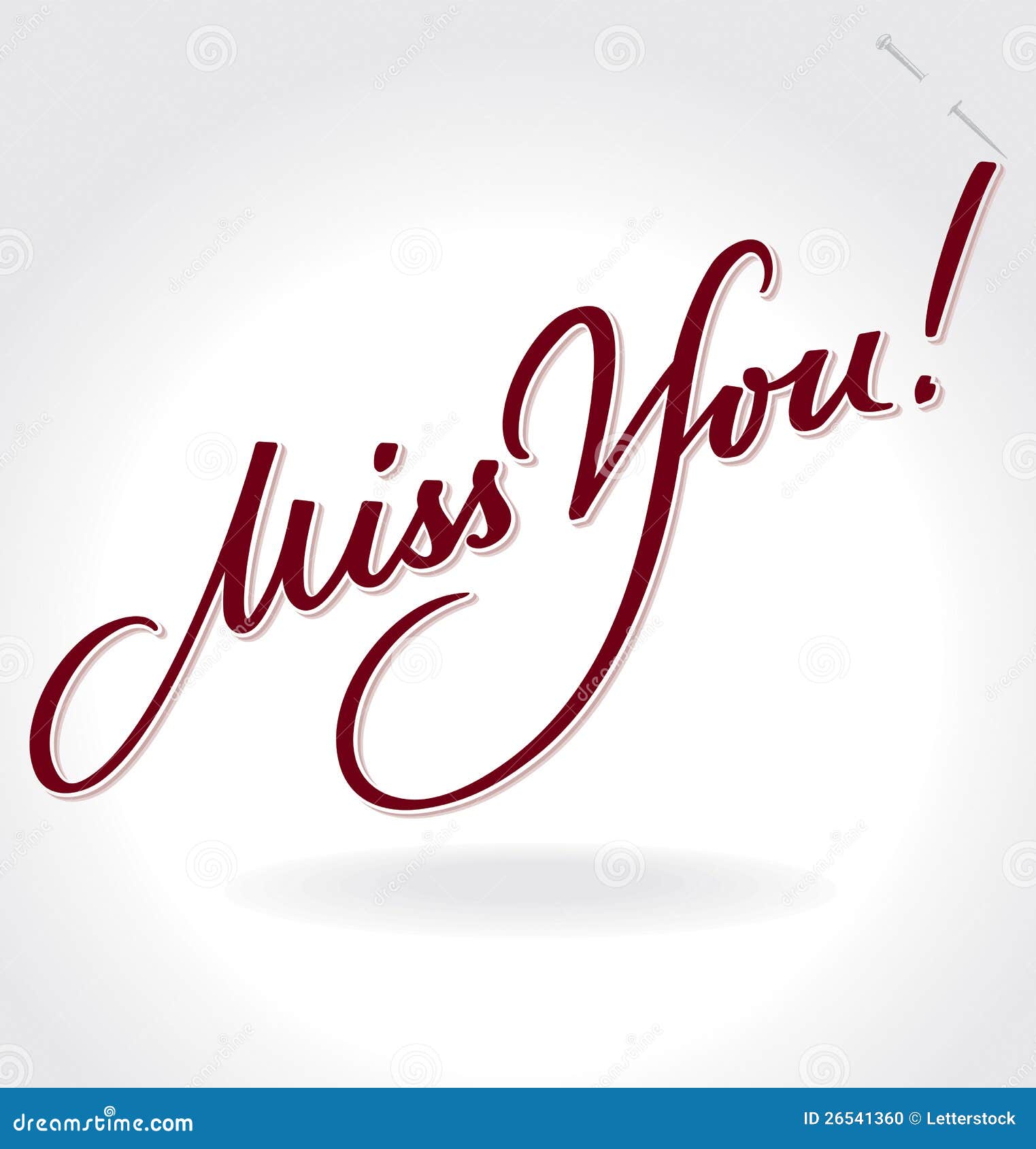 Miss You - Lettering Calligraphy Cartoon Vector | CartoonDealer.com ...
