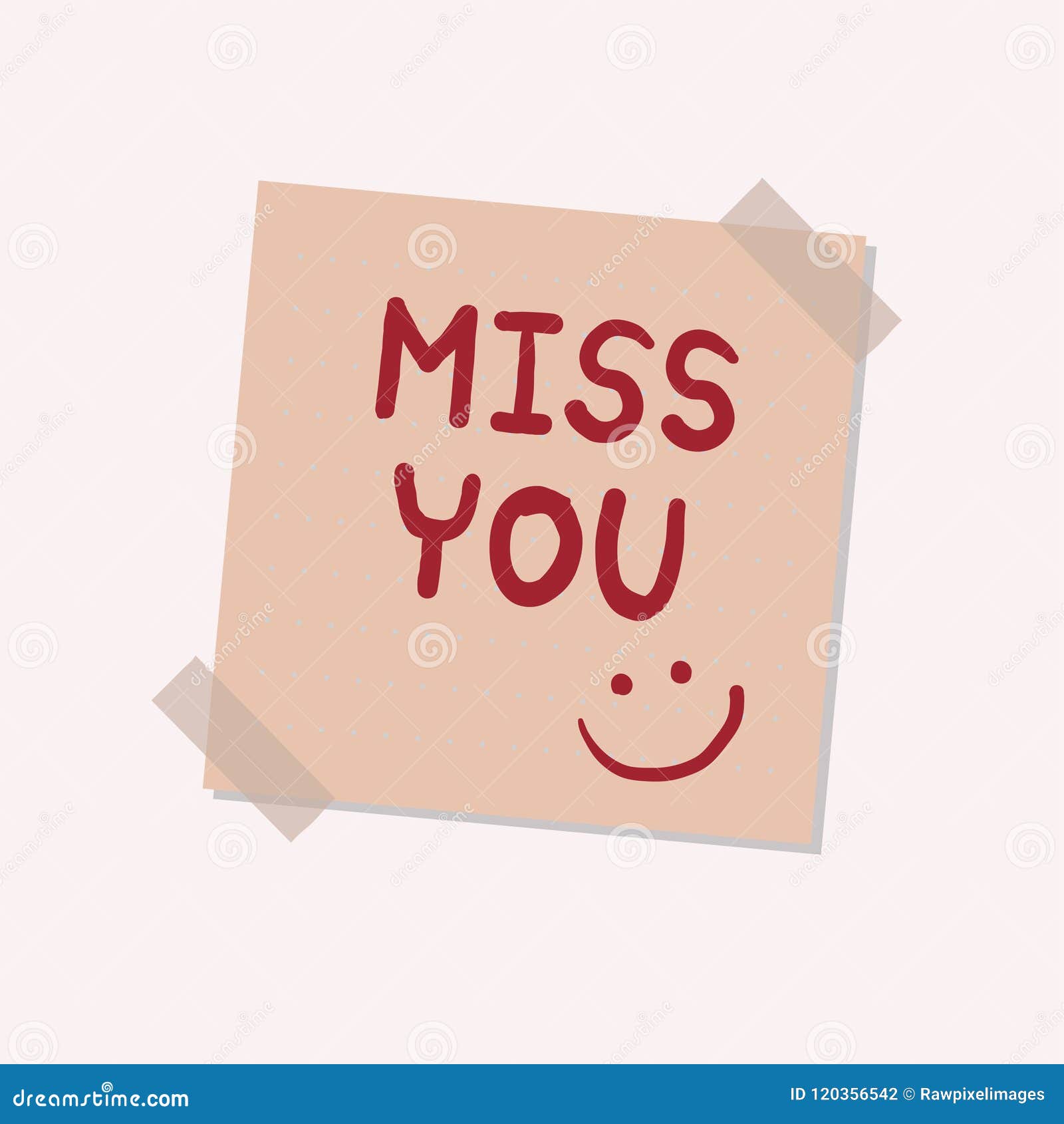 Miss You Sticky Note Illustration Stock Vector - Illustration of caring ...