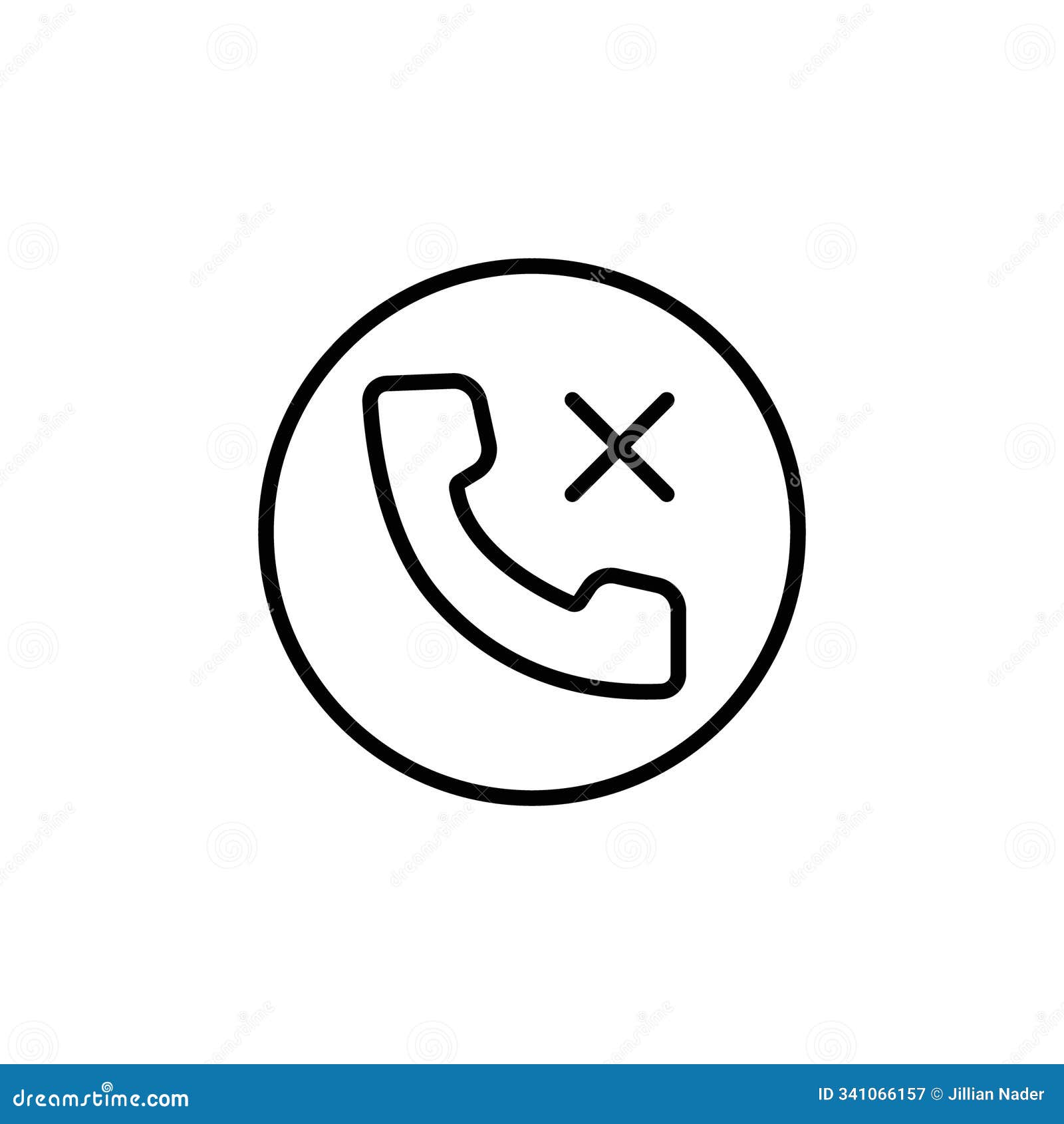 Missed Call Phone Icon On Circle Background. Miss Call Sign Symbol ...