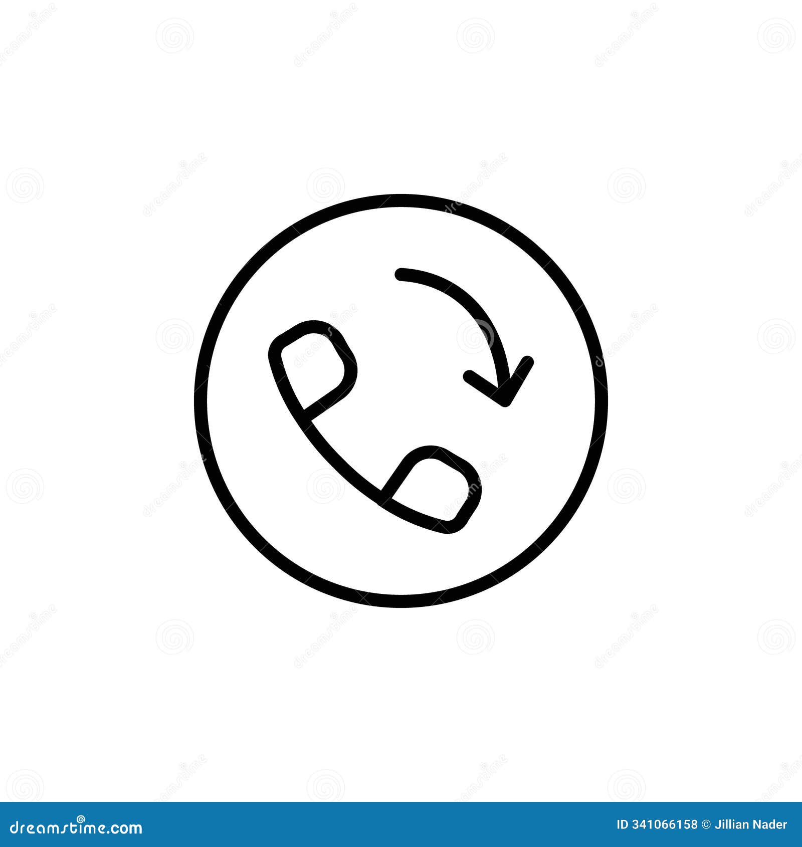 Missed Call Phone Icon On Circle Background. Miss Call Sign Symbol ...