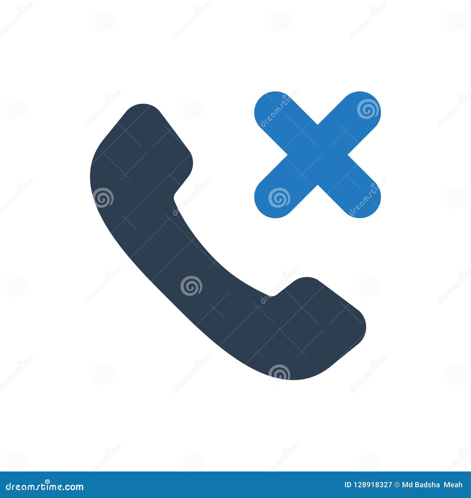 Missed Call Icon stock vector. Illustration of call - 128918327