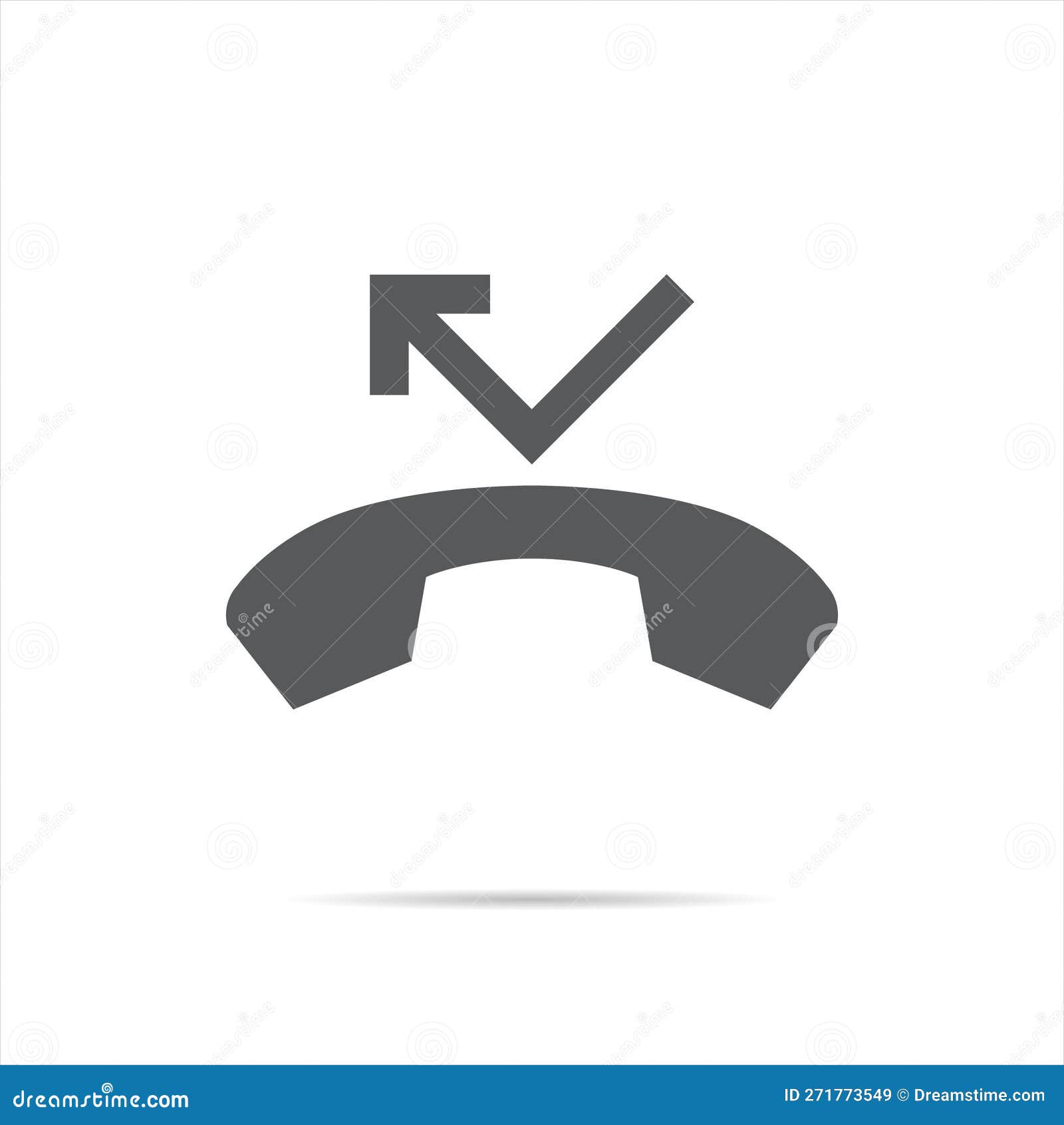 Missed Call Icon Vector in Flat Style Stock Vector - Illustration of ...