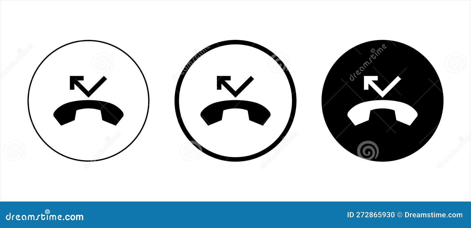 Missed Call Phone Icon Vector Isolated on Circle Background Stock ...