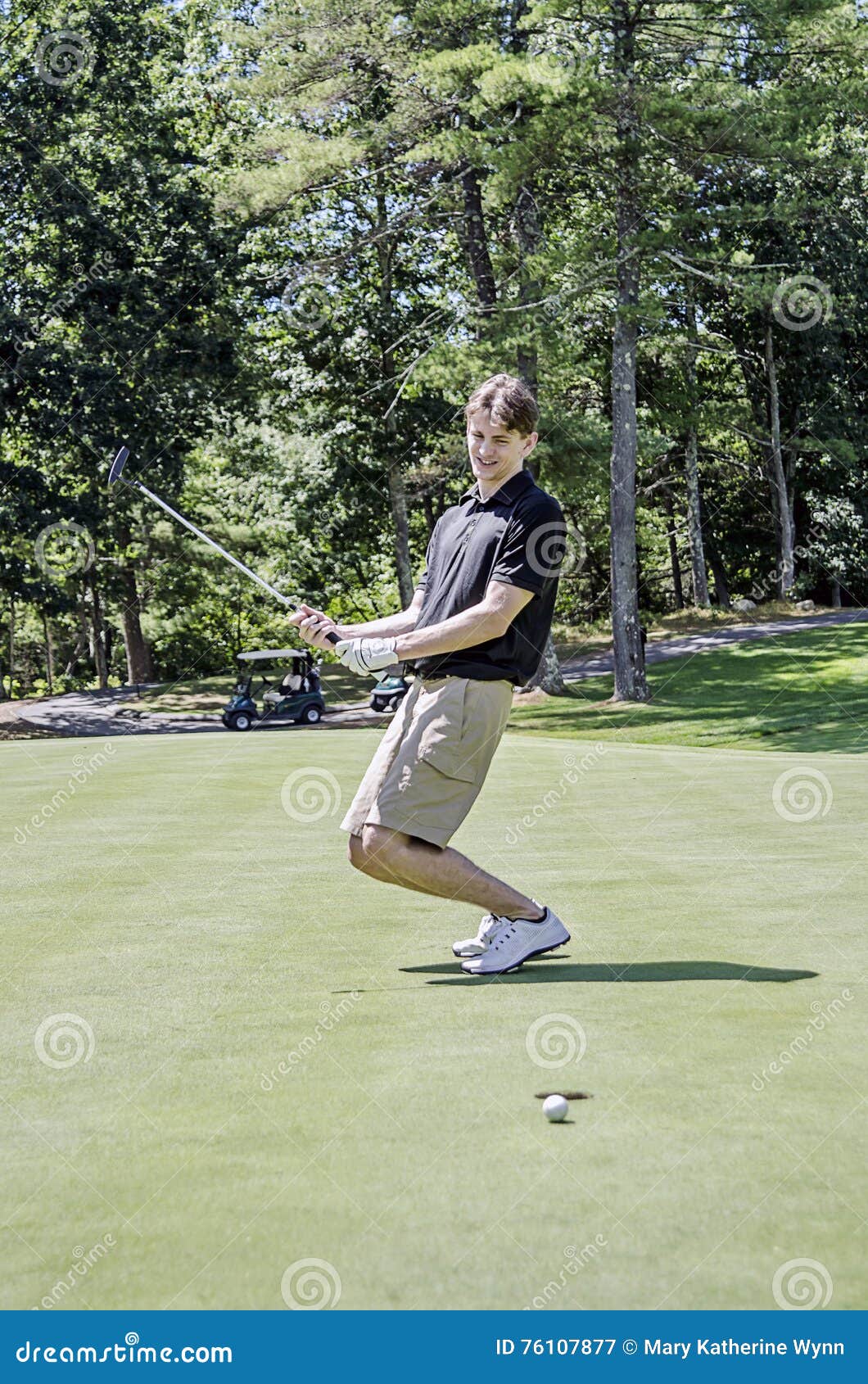 Missed golf putt stock image. Image of relax, person - 76107877