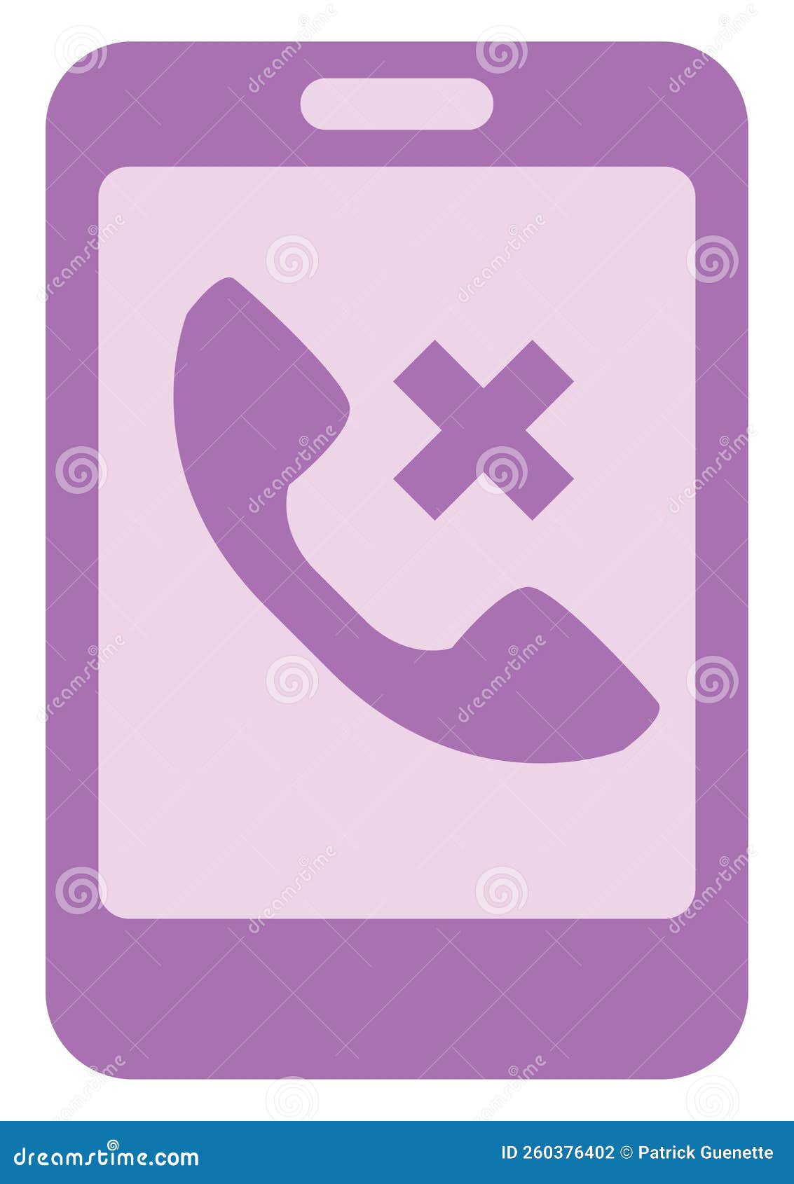 Missed phone call, icon stock vector. Illustration of call - 260376402