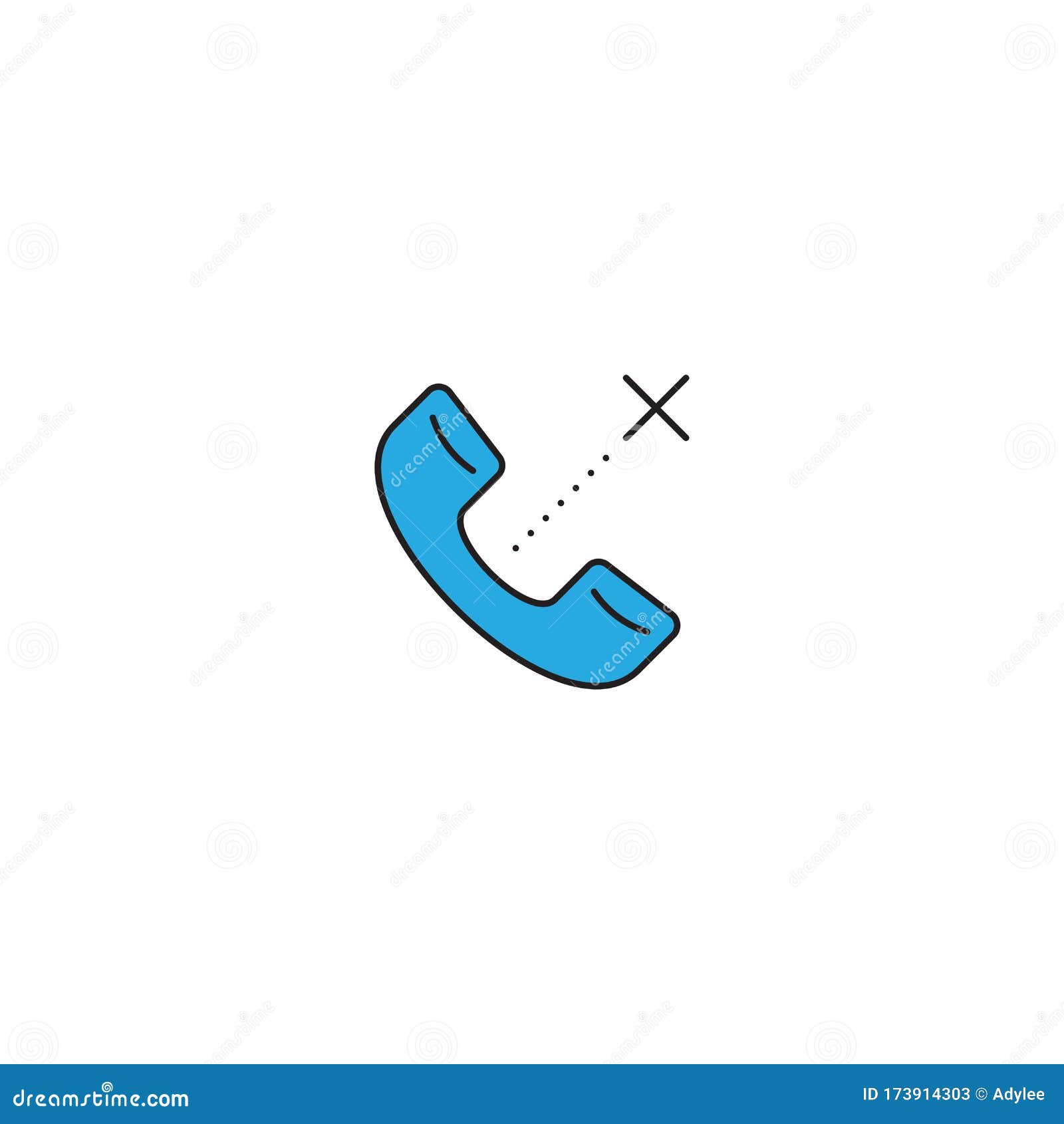 Missed Phone Call Vector Icon Symbol Isolated on White Background Stock ...