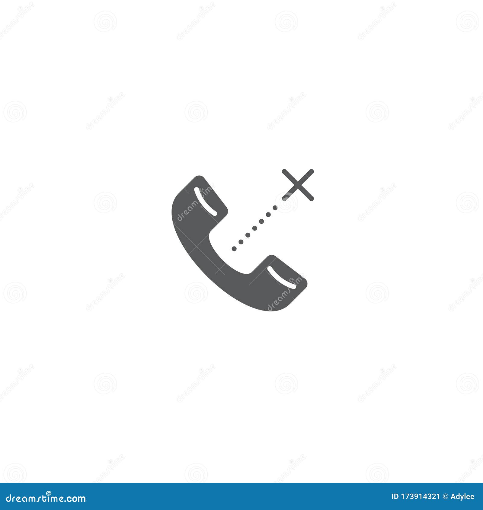 Missed Phone Call Vector Icon Symbol Isolated on White Background Stock ...
