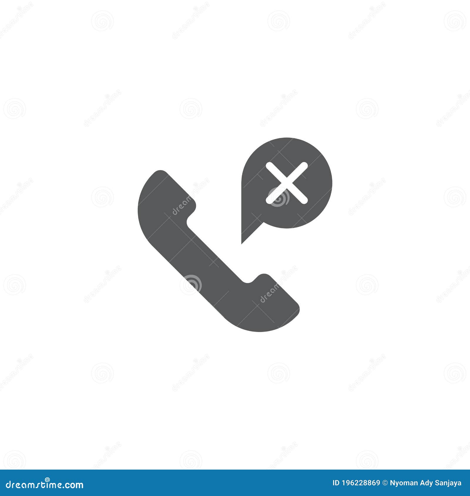 Missed Phone Call Vector Icon Symbol Isolated on White Background Stock ...