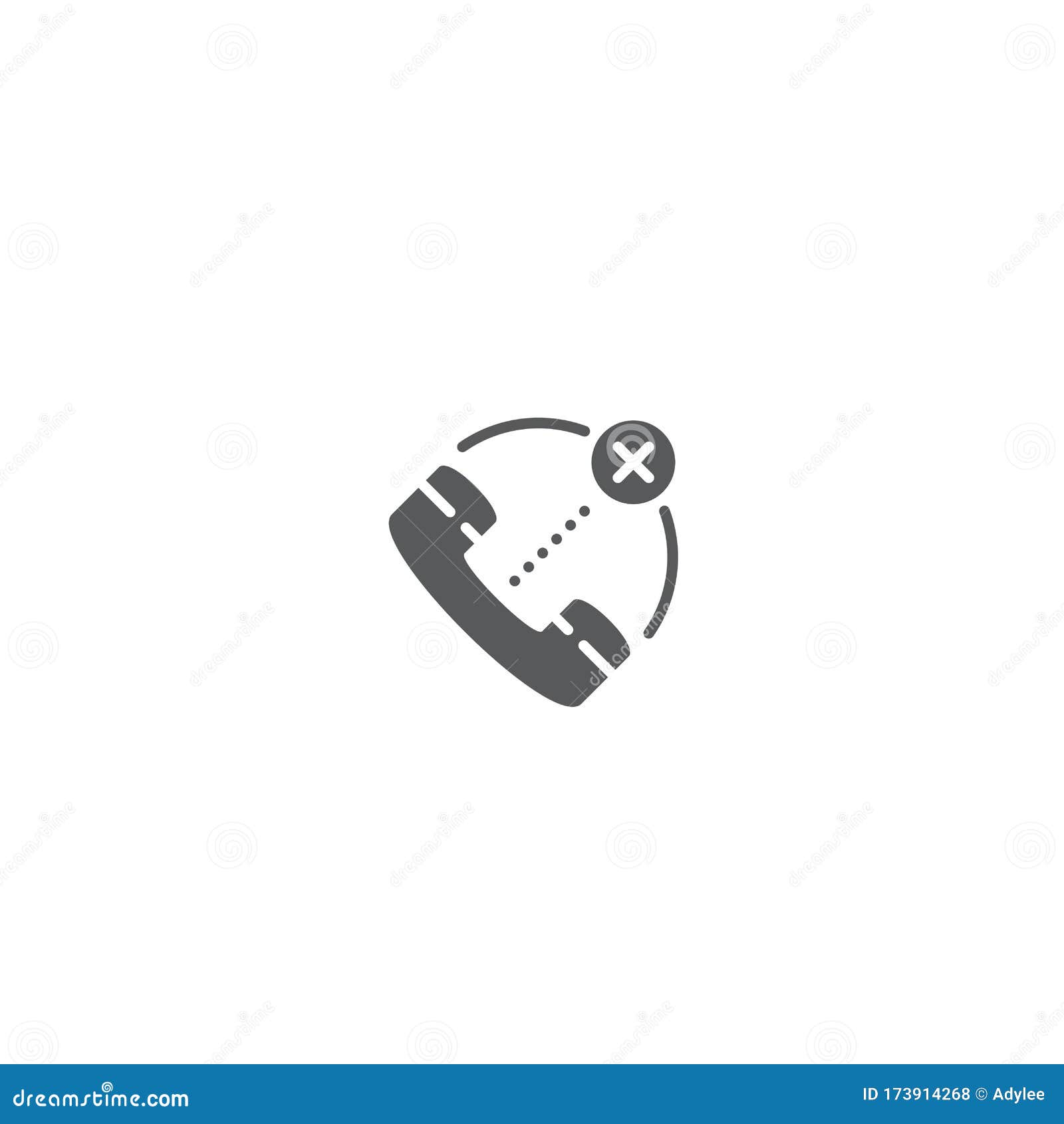 Missed Phone Call Vector Icon Symbol Isolated on White Background Stock ...