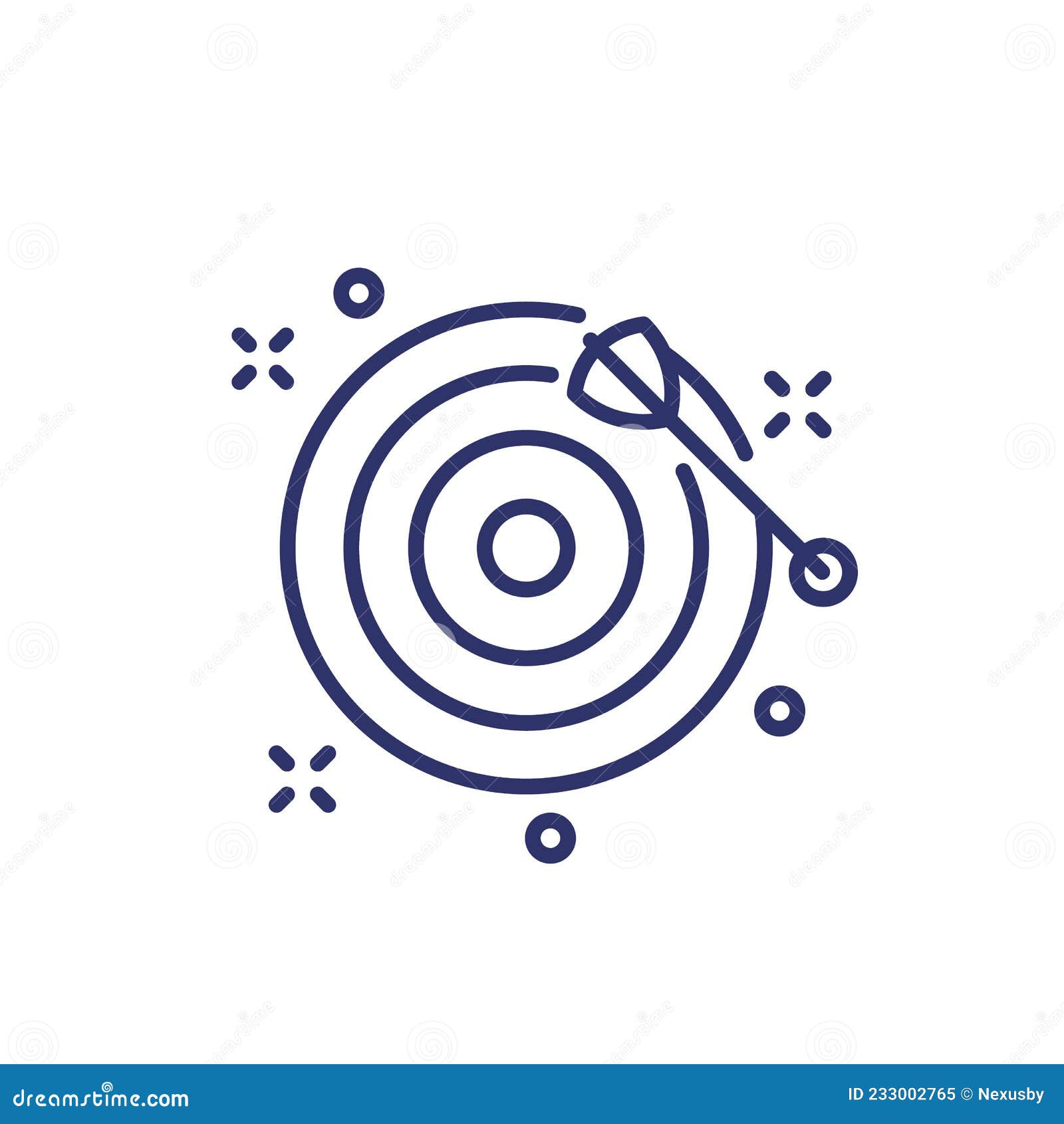 Missed Target Line Icon on White Stock Vector - Illustration of target ...