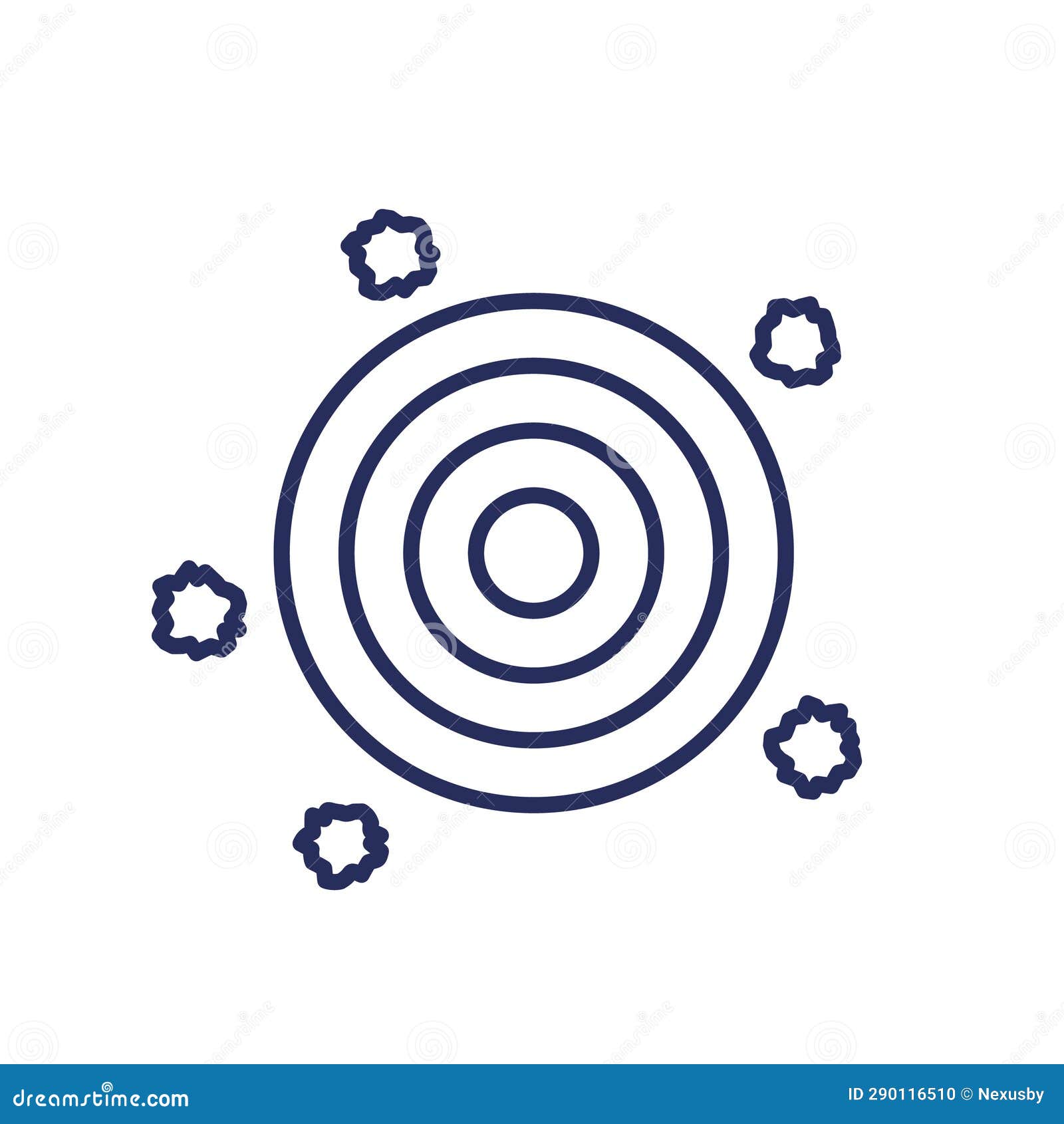 Missed Target Line Icon on White Stock Vector - Illustration of ...