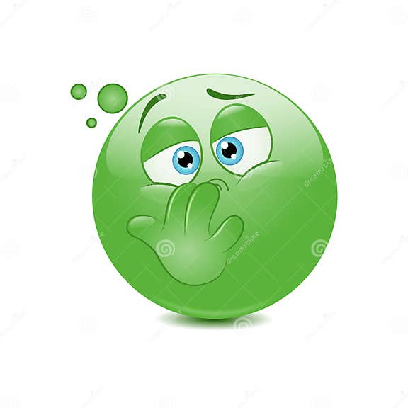 Misselijk makende emoticon vector illustratie. Illustration of zieken ...