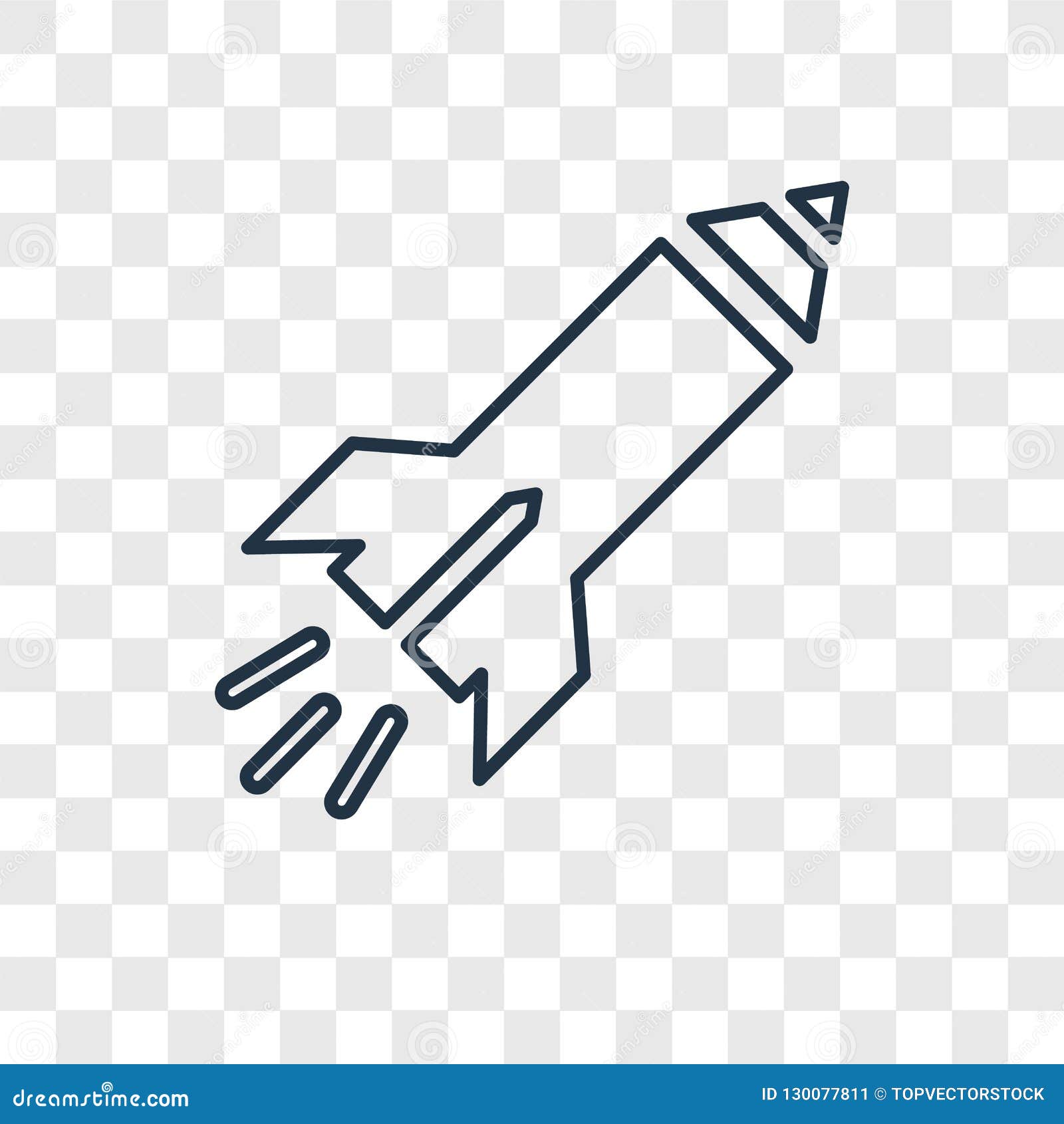 Missile Concept Vector Linear Icon Isolated on Transparent Background ...