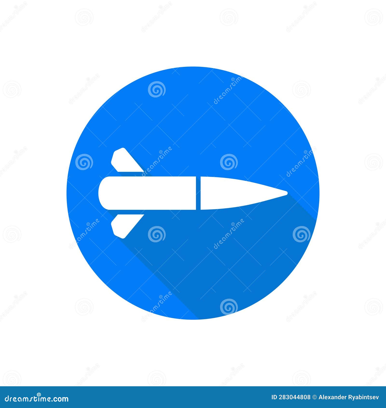 Missile Flat Style Vector Icon. Combat Rocket Weapon Illustration ...