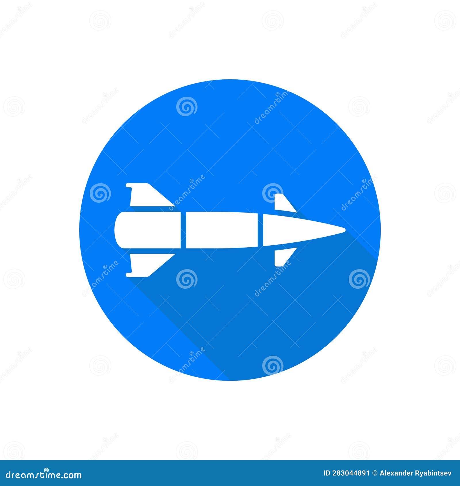Missile Flat Style Vector Icon. Combat Rocket Weapon Illustration ...