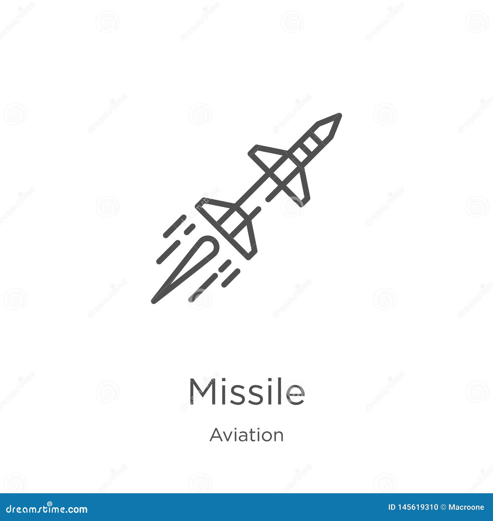 Missile Icon Vector from Aviation Collection. Thin Line Missile Outline ...