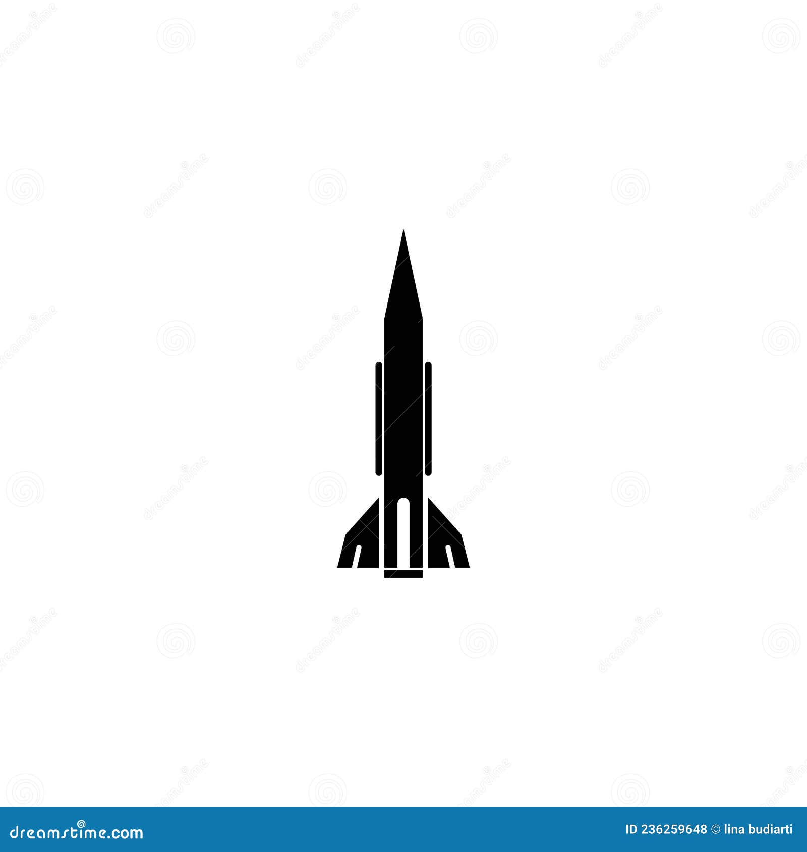 Missile icon stock vector. Illustration of symbol, design - 236259648