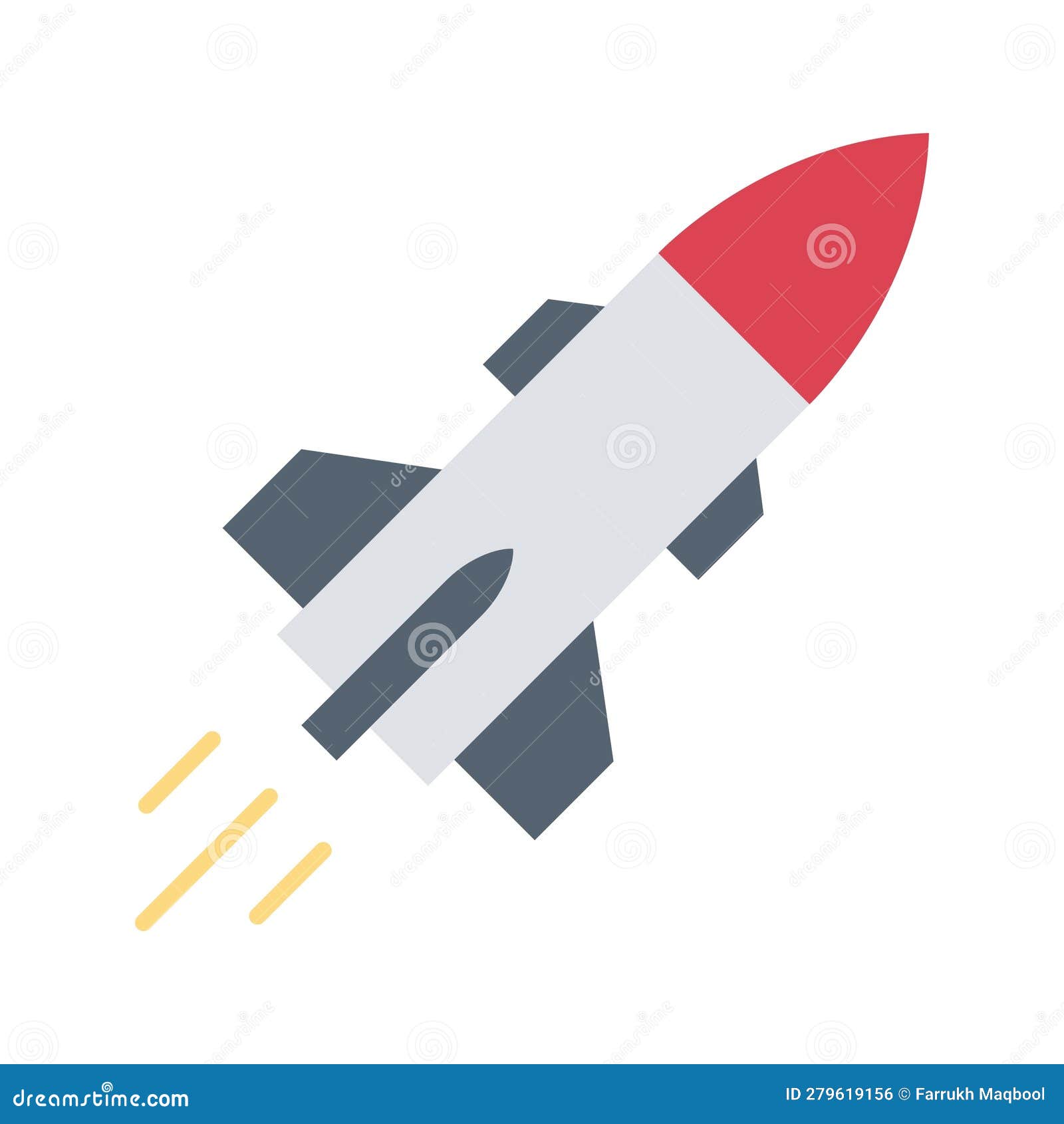 Missile icon vector image. stock vector. Illustration of bomb - 279619156