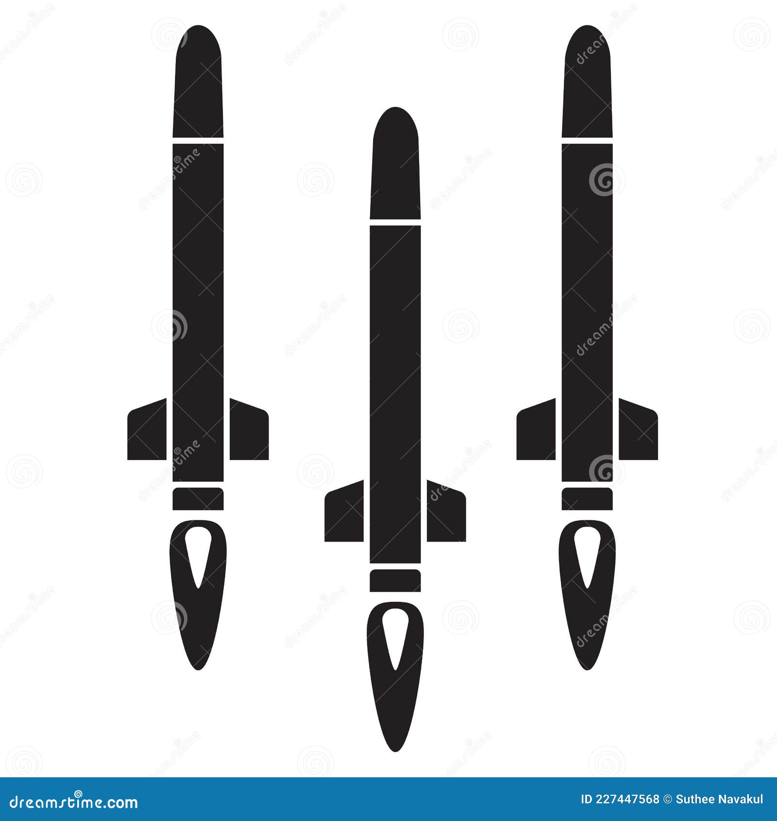 Missile Icon on White Background. Missile Flight Sign. Missile Symbol ...